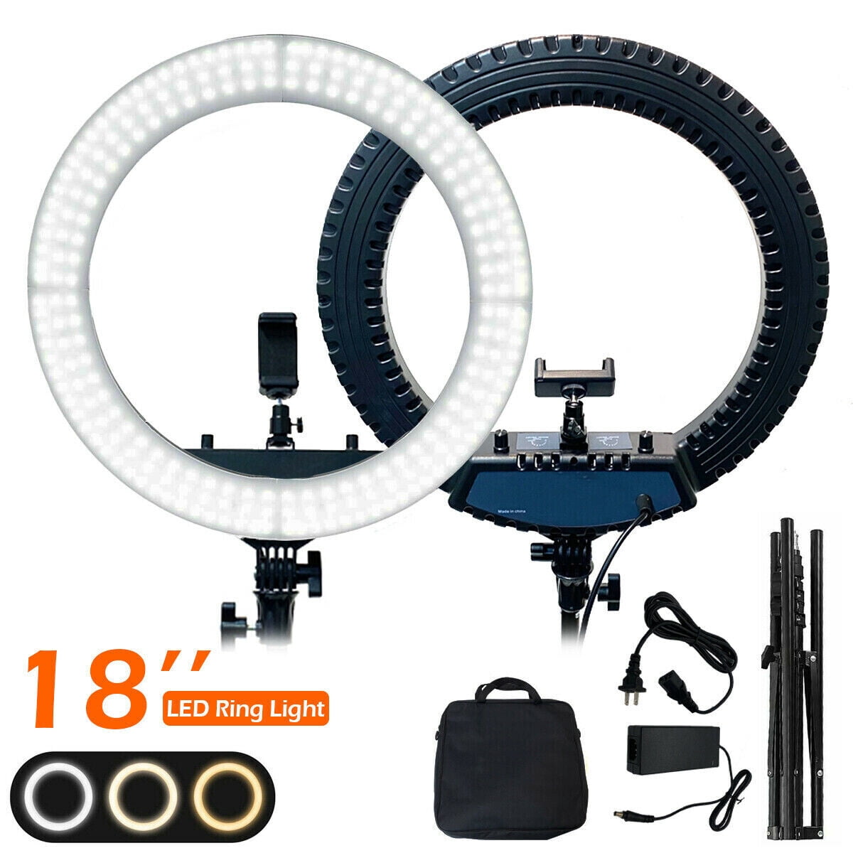 18" LED Ring Light Kit with Stand Dimmable 6000K - Walmart.com
