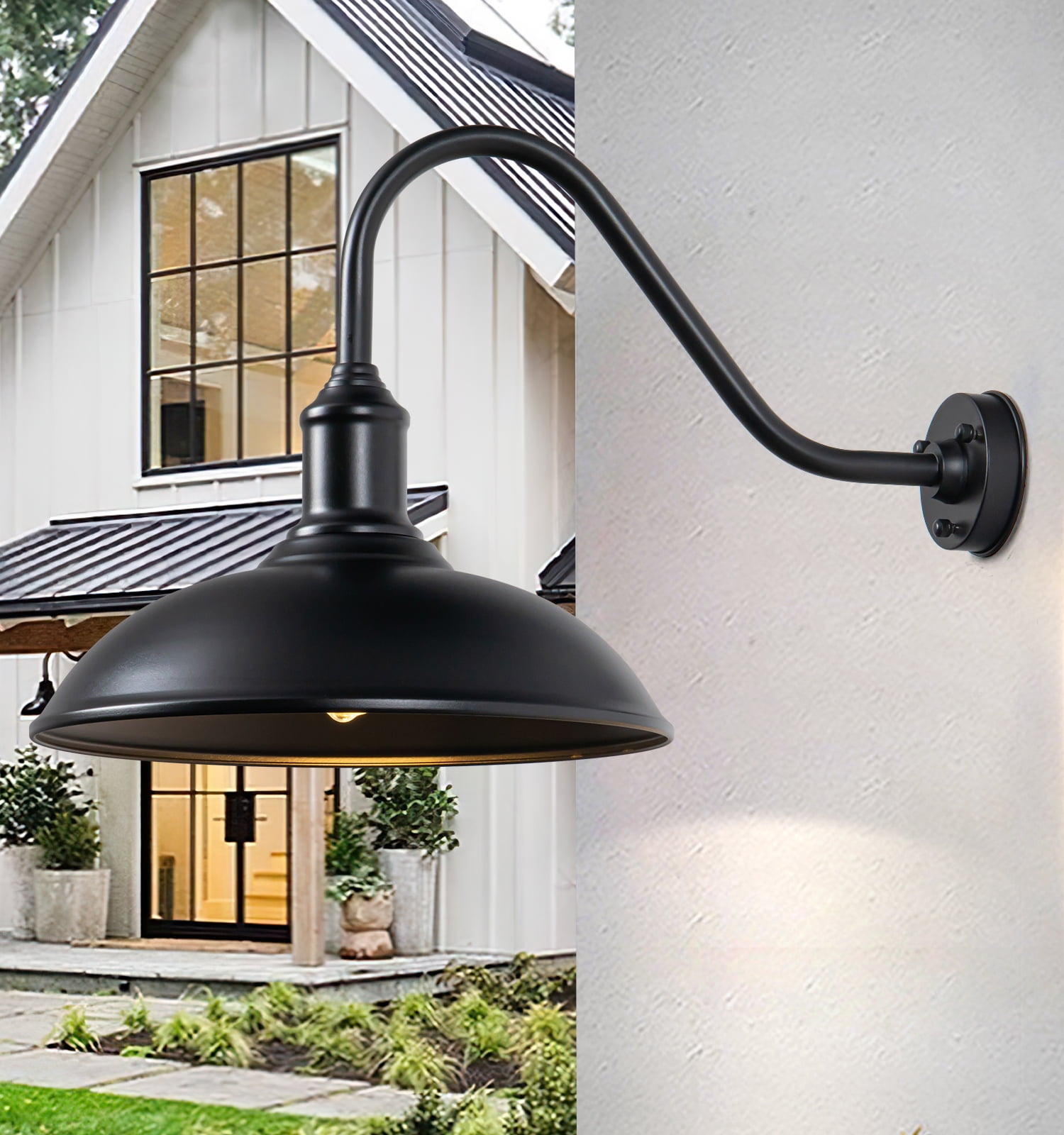 18" Large Outdoor Gooseneck Barn Lights Waterproof Wall Mount for ...