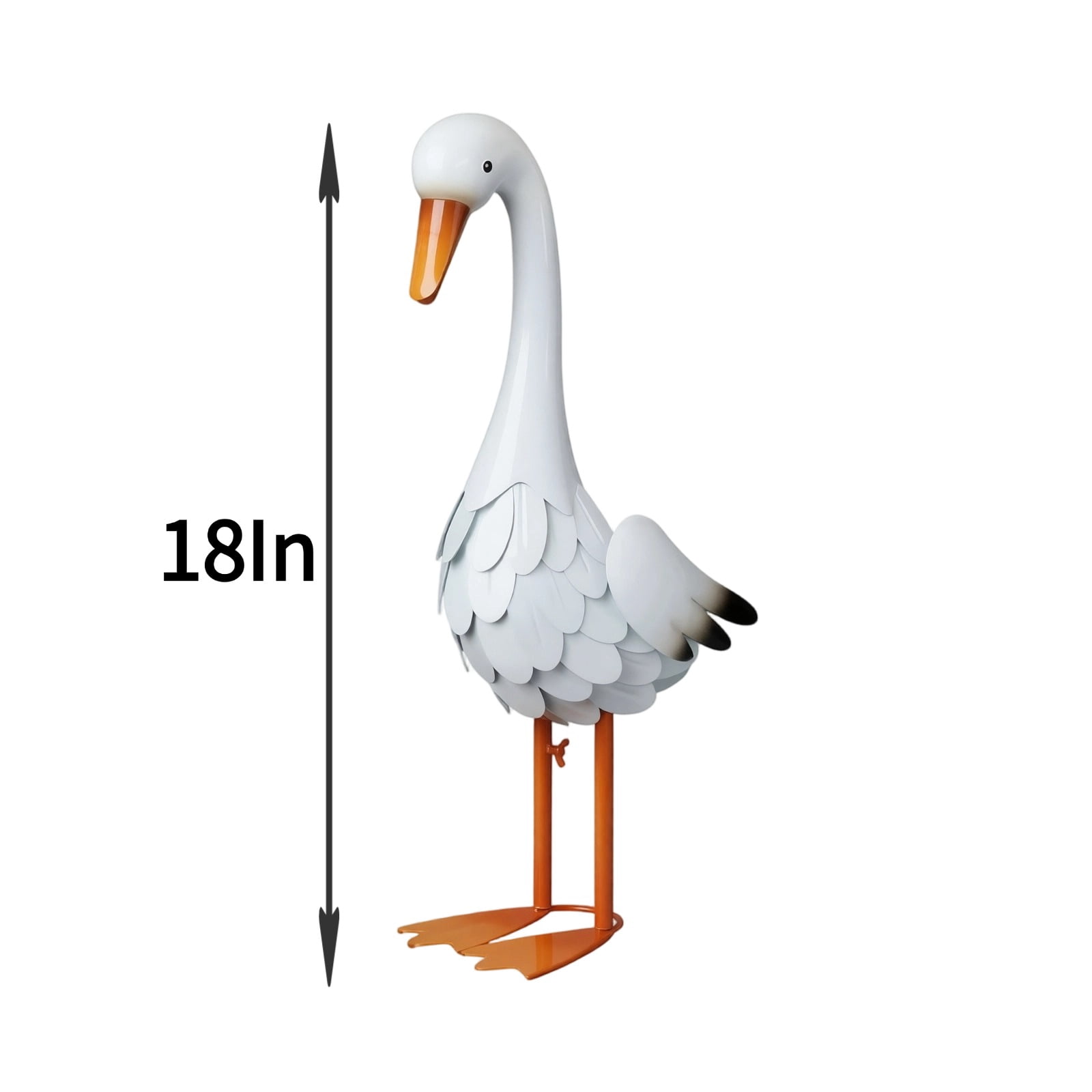 18" Large Metal Goose Statue, Durable Freestanding Goose Yard Decor ...