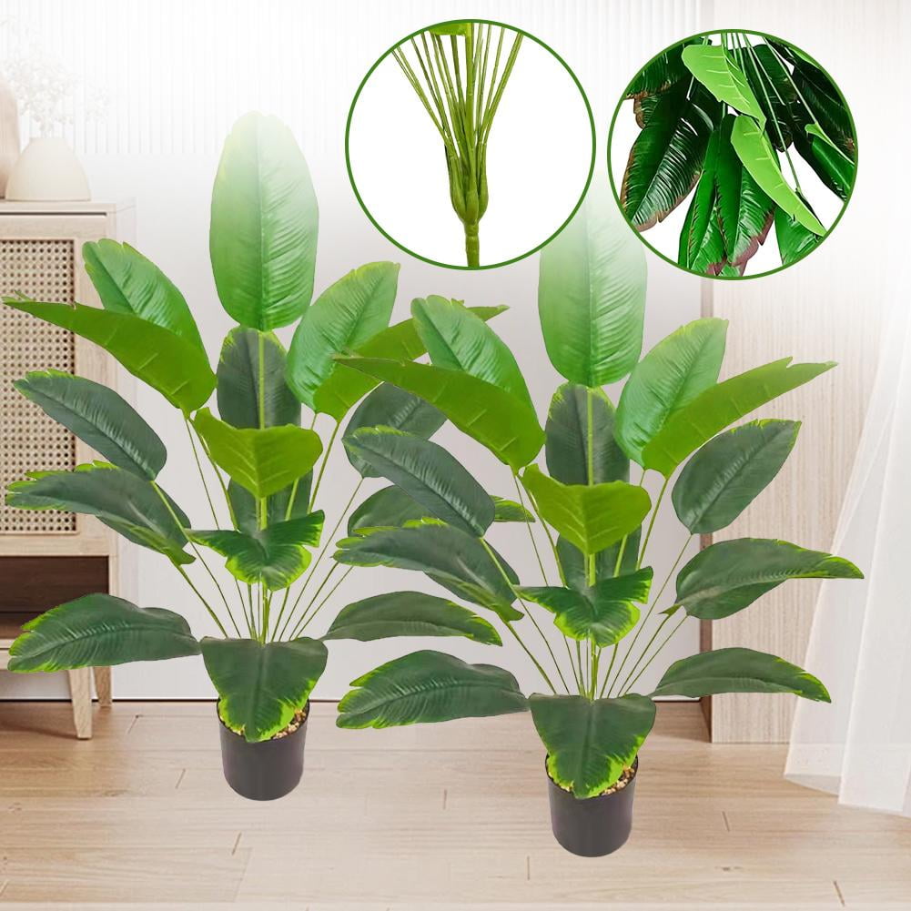 18-Leaf Bird Of Paradise Green Simulation Plant 18-Head Traveler Banana ...