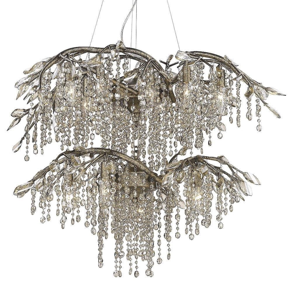 18 Light 2-Tier Chandelier in Organic Style 27.5 inches High By 40 ...