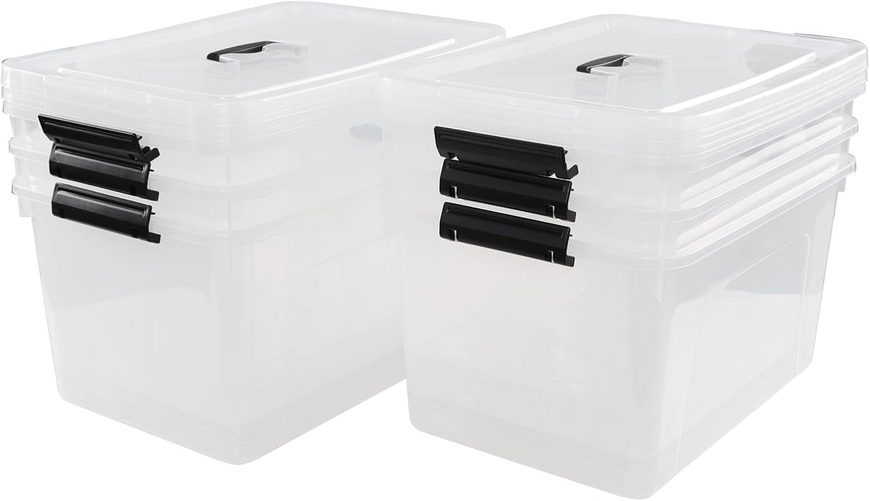 18 Liters Storage box with lid, Clear Plastic Storage Totes with ...