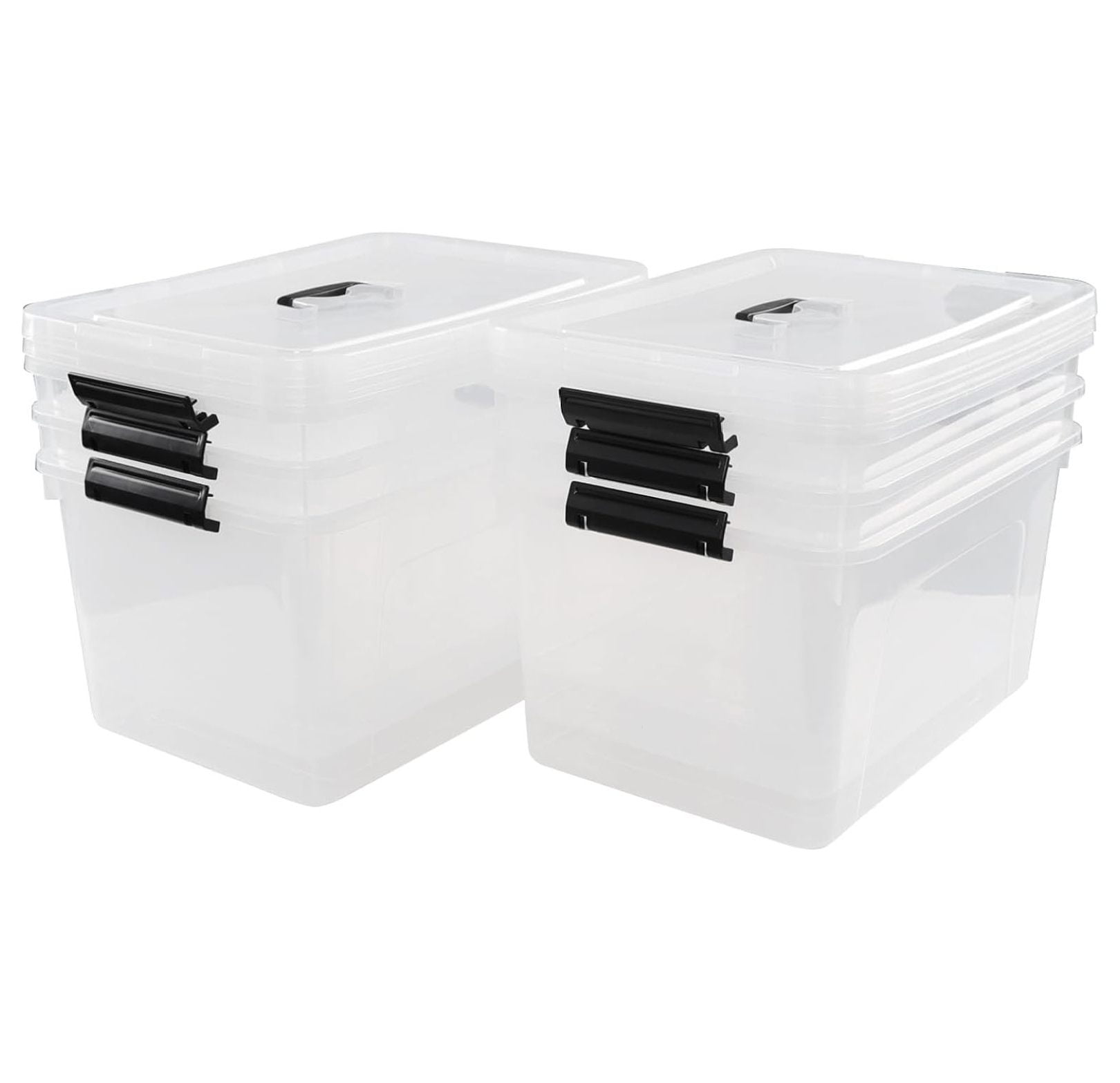 18 Liters Storage box with lid, Clear Plastic Storage Totes with ...