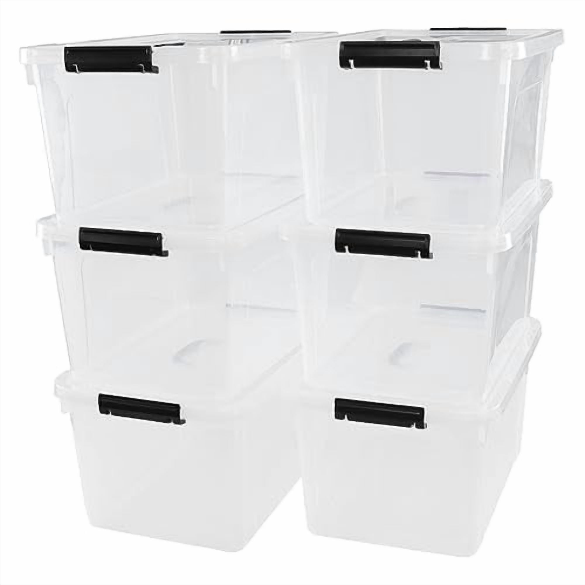 18 Liters Storage box with lid, Clear Plastic Storage Totes with ...