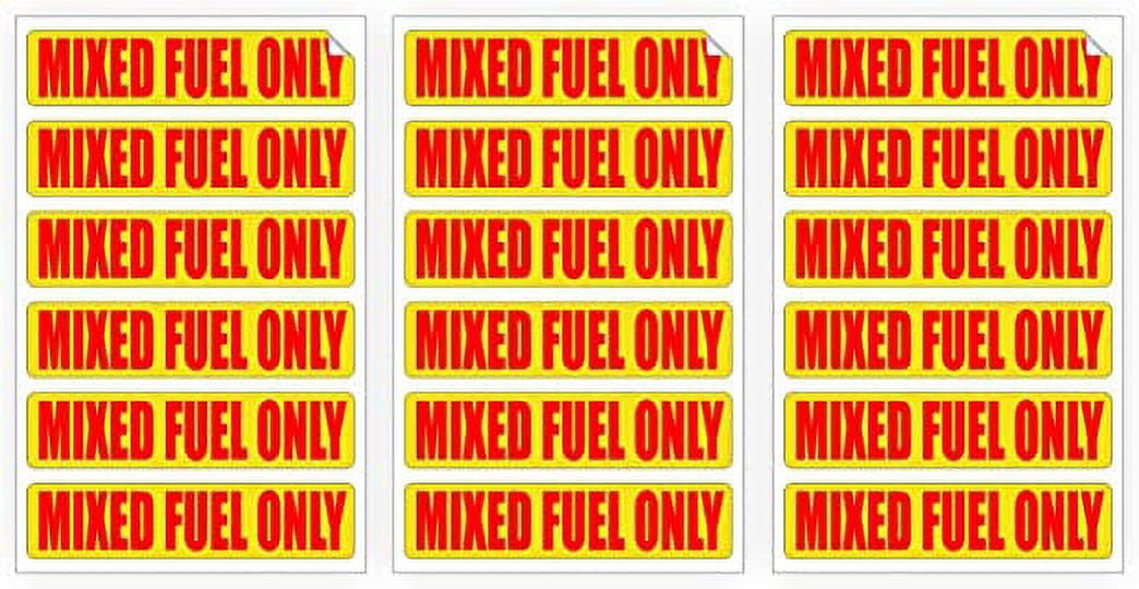 (18) MIXED FUEL ONLY Automotive Decals | Gas Can Stickers ...