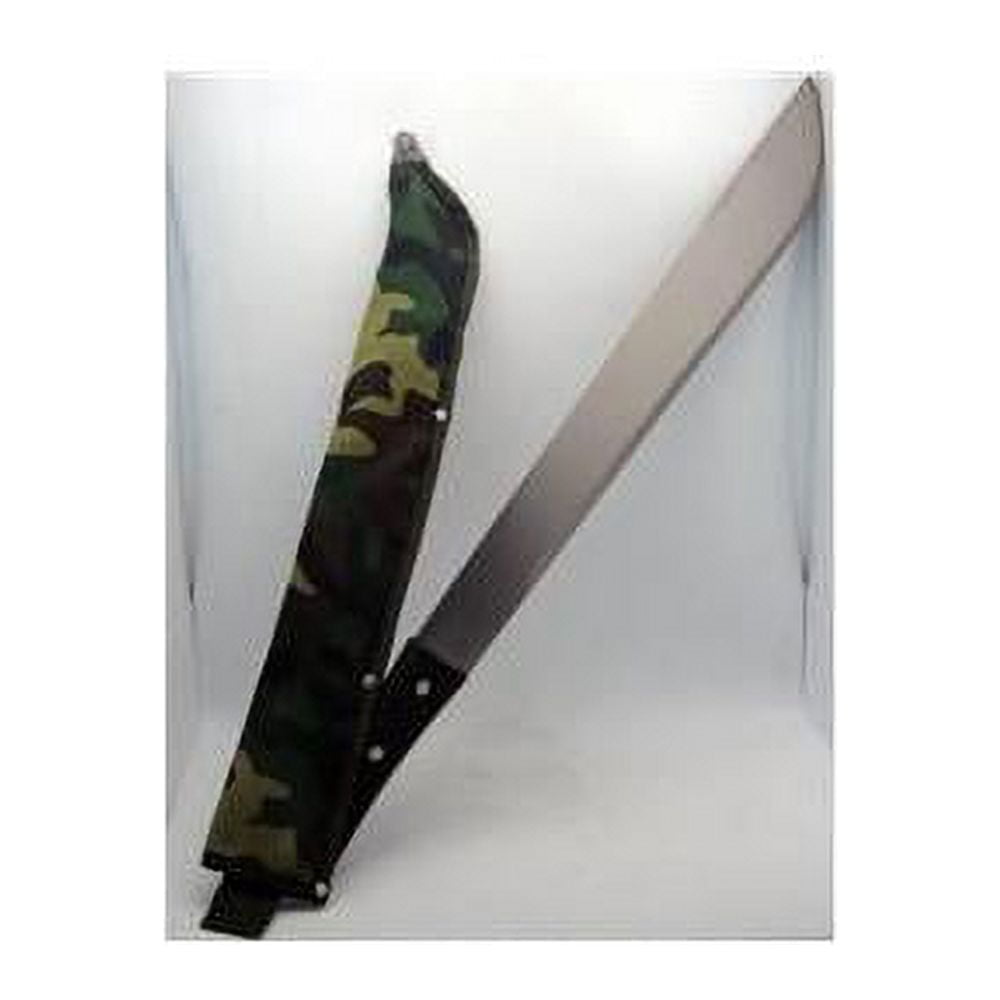 18" Machete Black Handle with Sheath Fixed Blade Ergonomic Handle ...