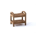 18" Madrid Luxury Solid Teak Wood Shower Bench with Shelf - Walmart.com