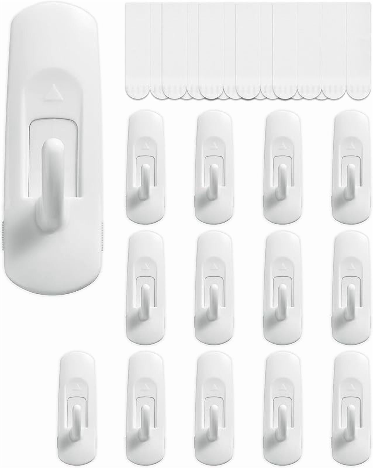 18 Medium Hooks+24 Removable Strips, White Utility Hooks, Heavy Duty ...