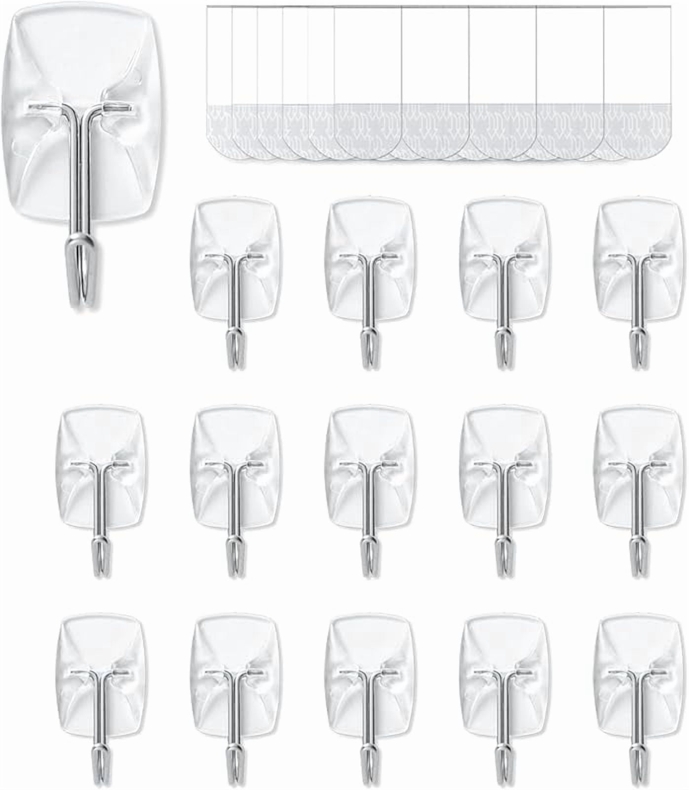 18 Medium Hooks+24 Removable Strips, White Utility Hooks, Heavy Duty ...