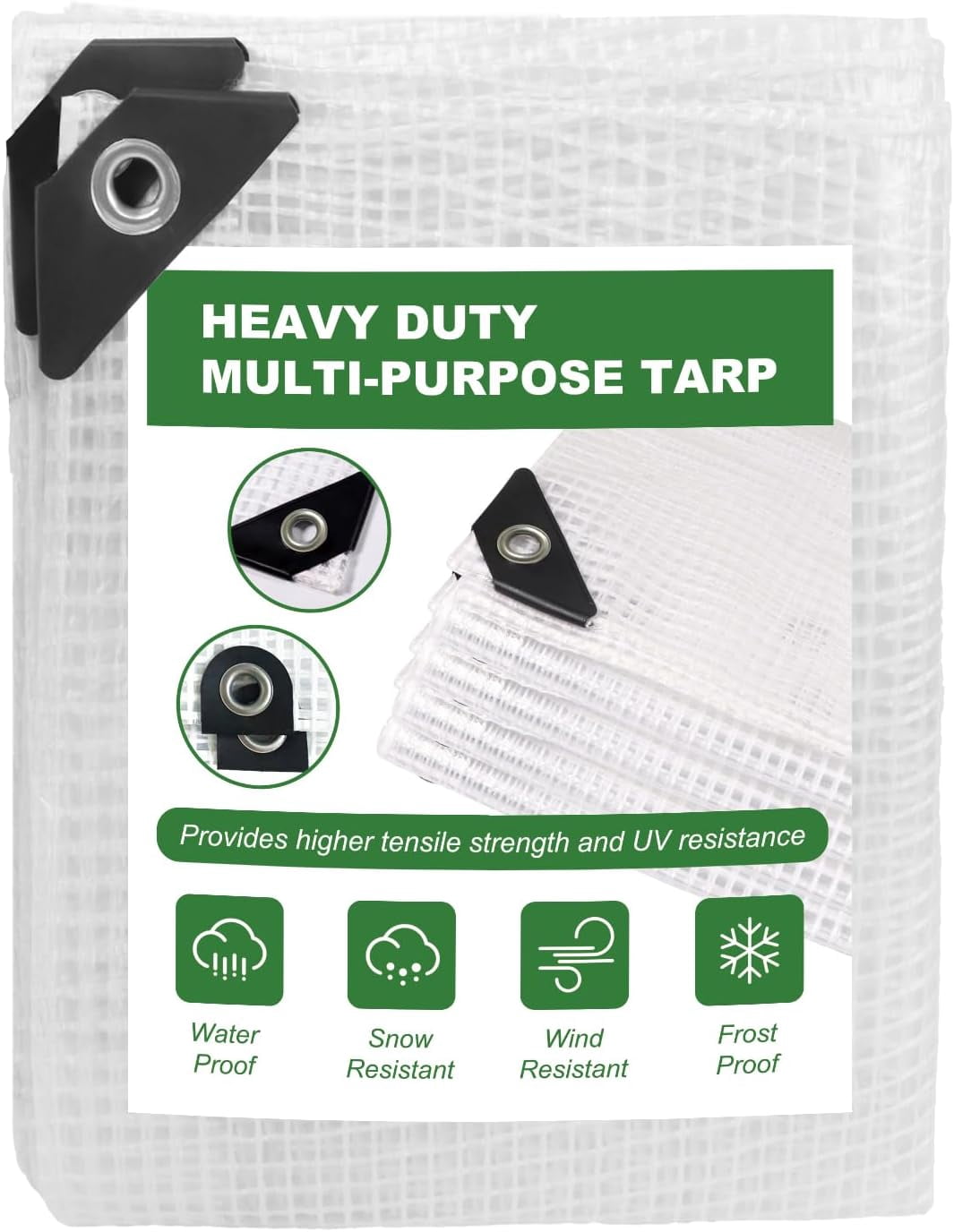 18 Mil Greenhouse Cover, 14x18 FT Clear Heavy Duty Greenhouse Tarp, UV ...