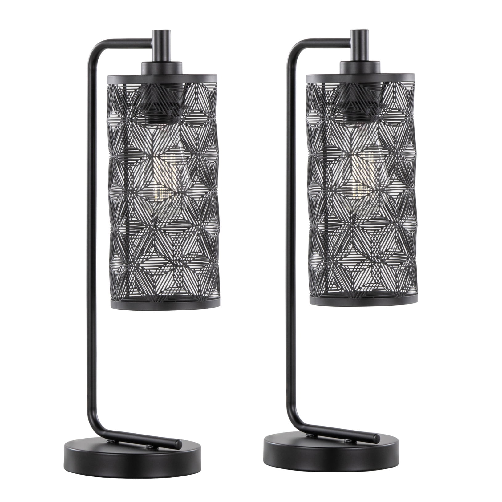 18" Modern Desk Lamp Set of 2, Contemporary Metal Task Lamp with ...
