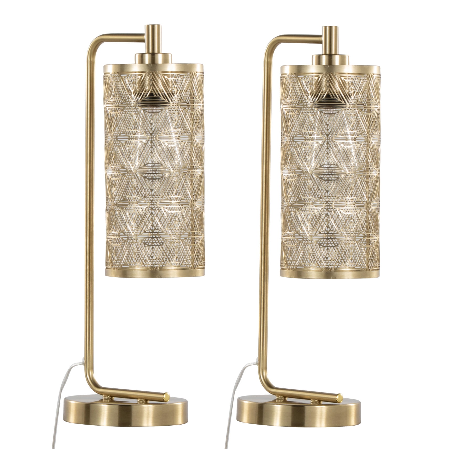 18" Modern Desk Lamp Set of 2, Contemporary Metal Task Lamp with ...