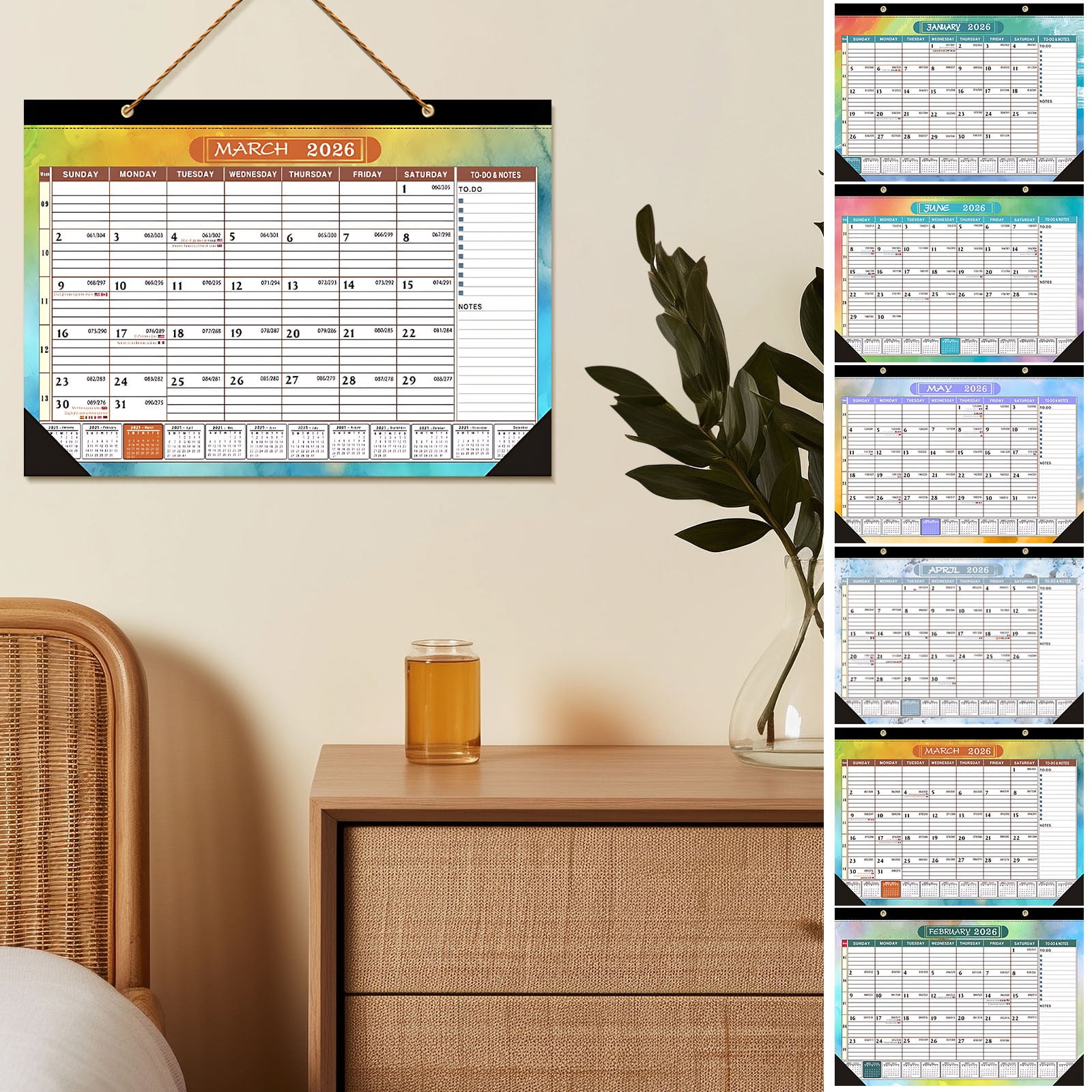18-Month Countdown Wall Calendar English Version Simple Desktop Design ...