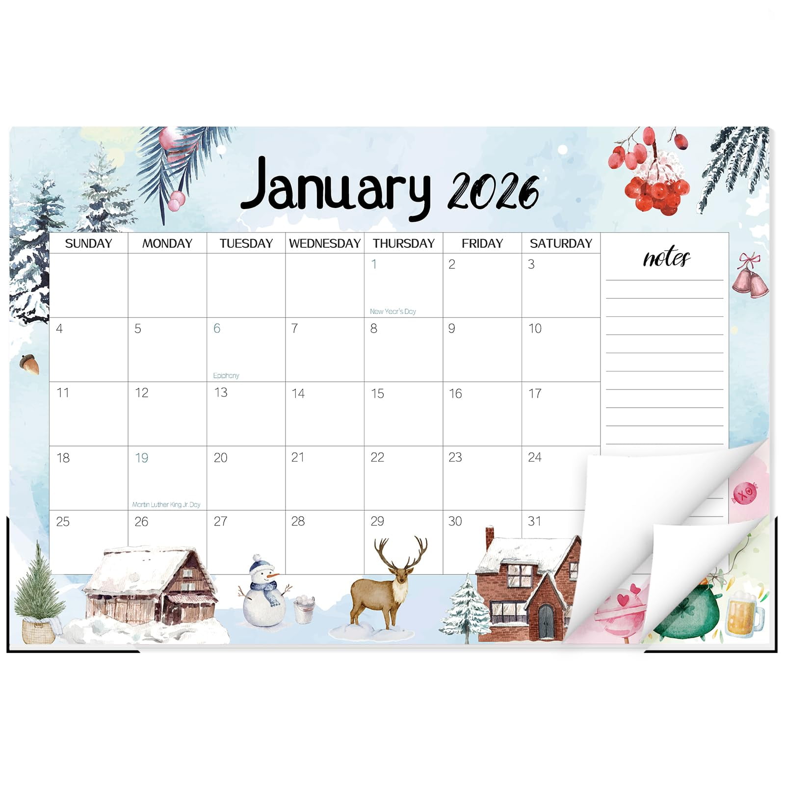 18-Month Desk Wall Calendar 2026-2027, Jan 2026 to Jun 2027, Large ...
