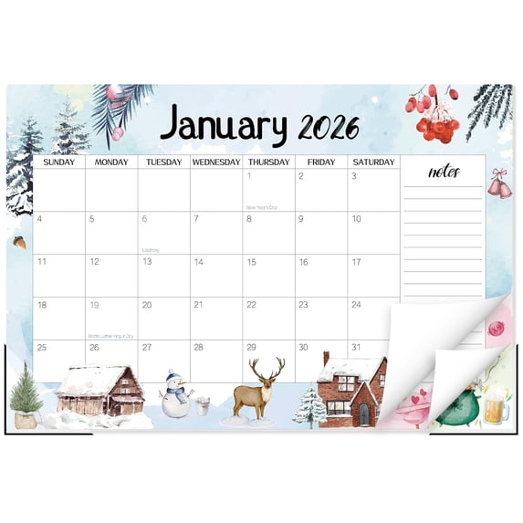 18-Month Desk Wall Calendar 2026-2027, Jan 2026 to Jun 2027, Large ...