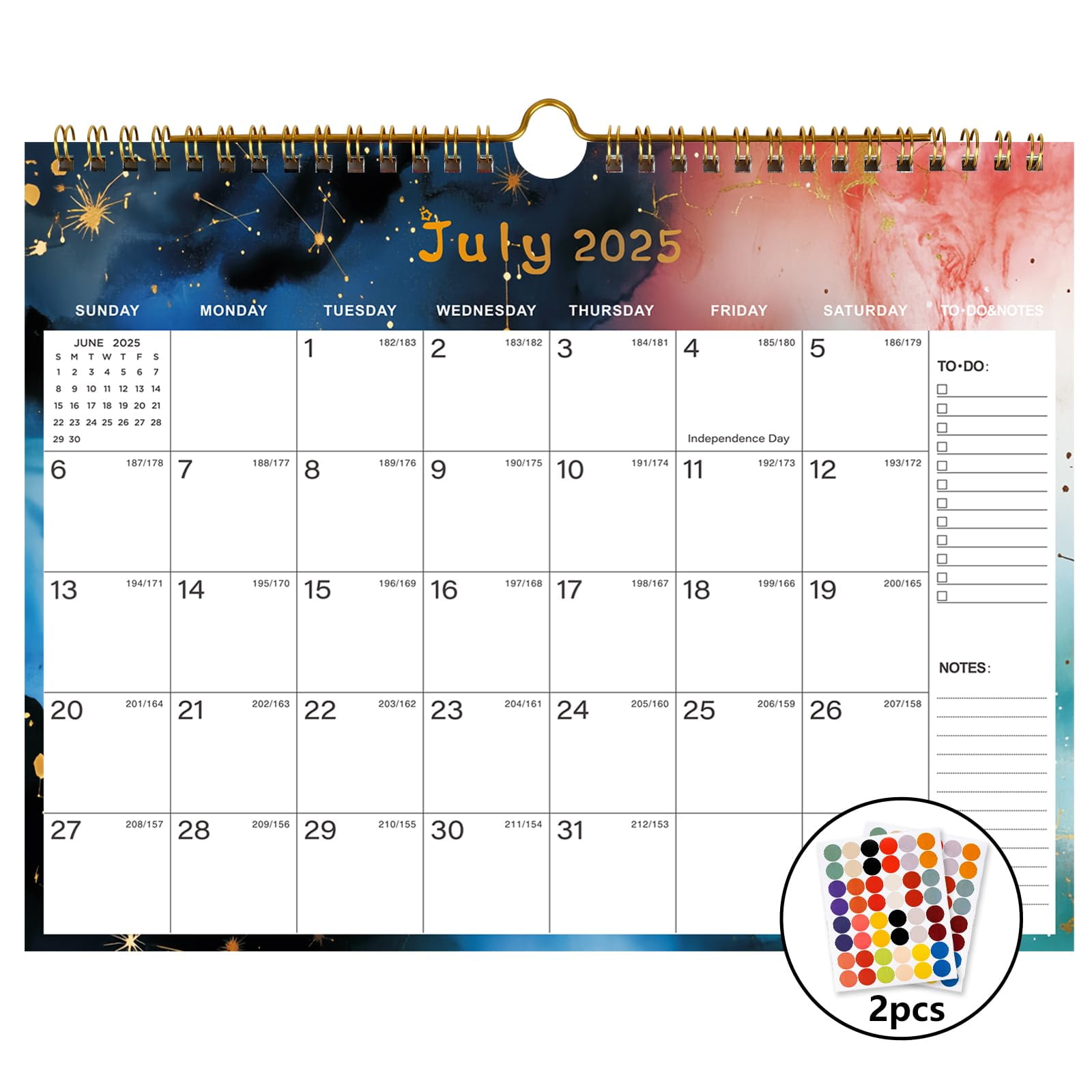 18-Month Wall Calendar 2025-2026, July 2025 to December 2026, Large ...
