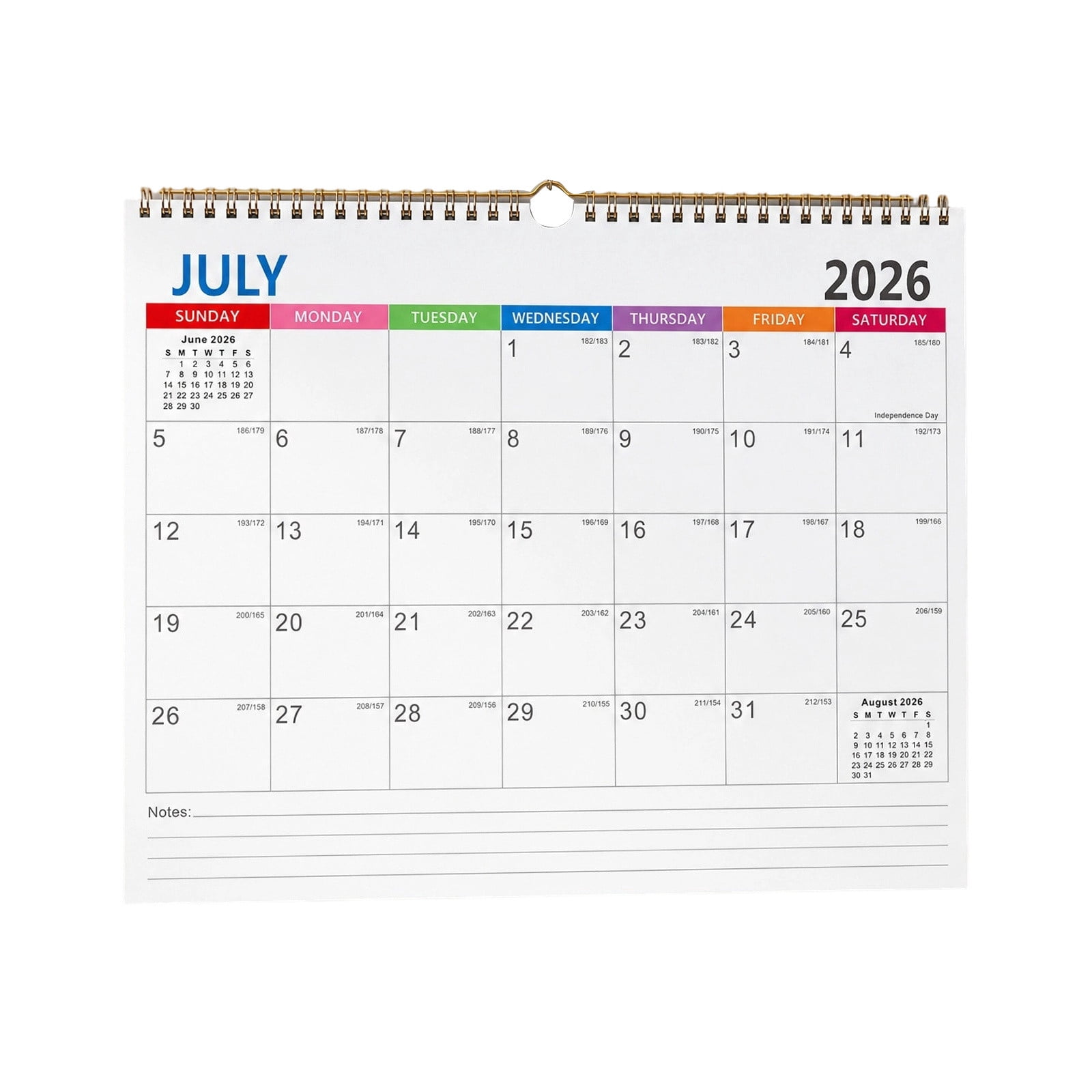 18-Month Wall Calendar 2026-2027, 14.2"x11" Writable English Schedule ...
