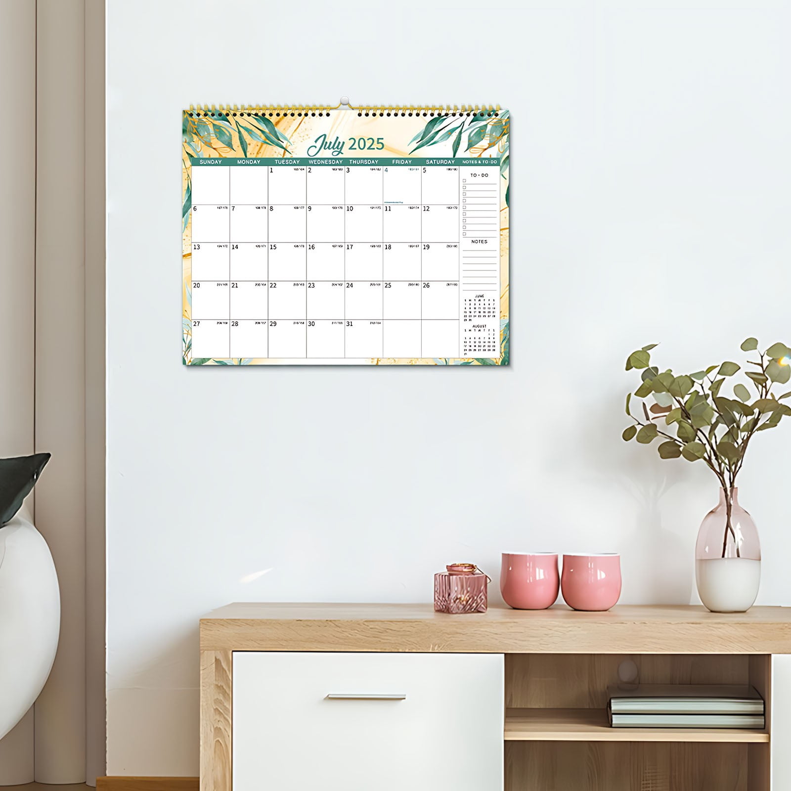 18 Month Wall Calendar & Planner, From July 2025 to December 2026 ...
