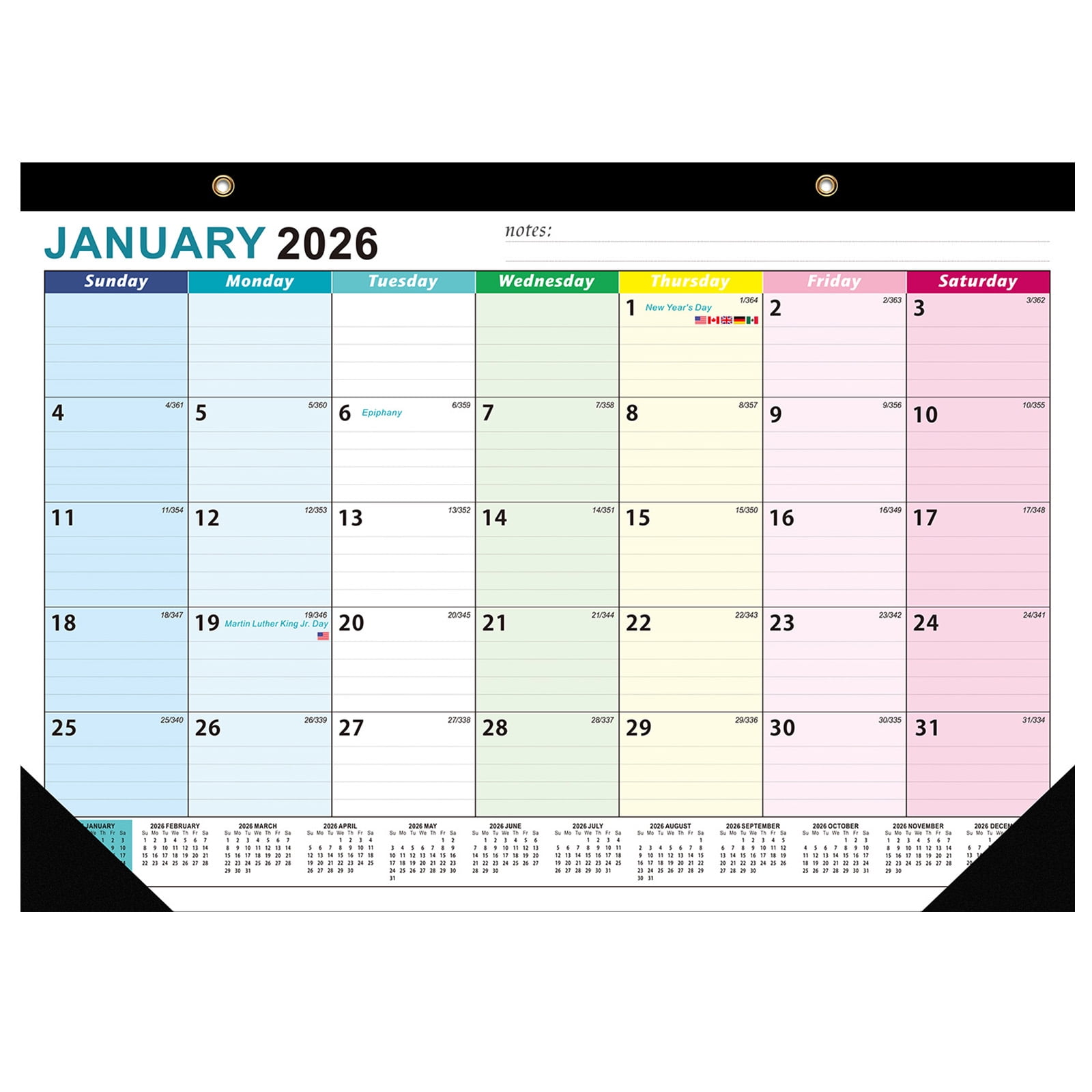 18-Month Wall Calendar Planner With 17X22 Inch Spacious Layout ...