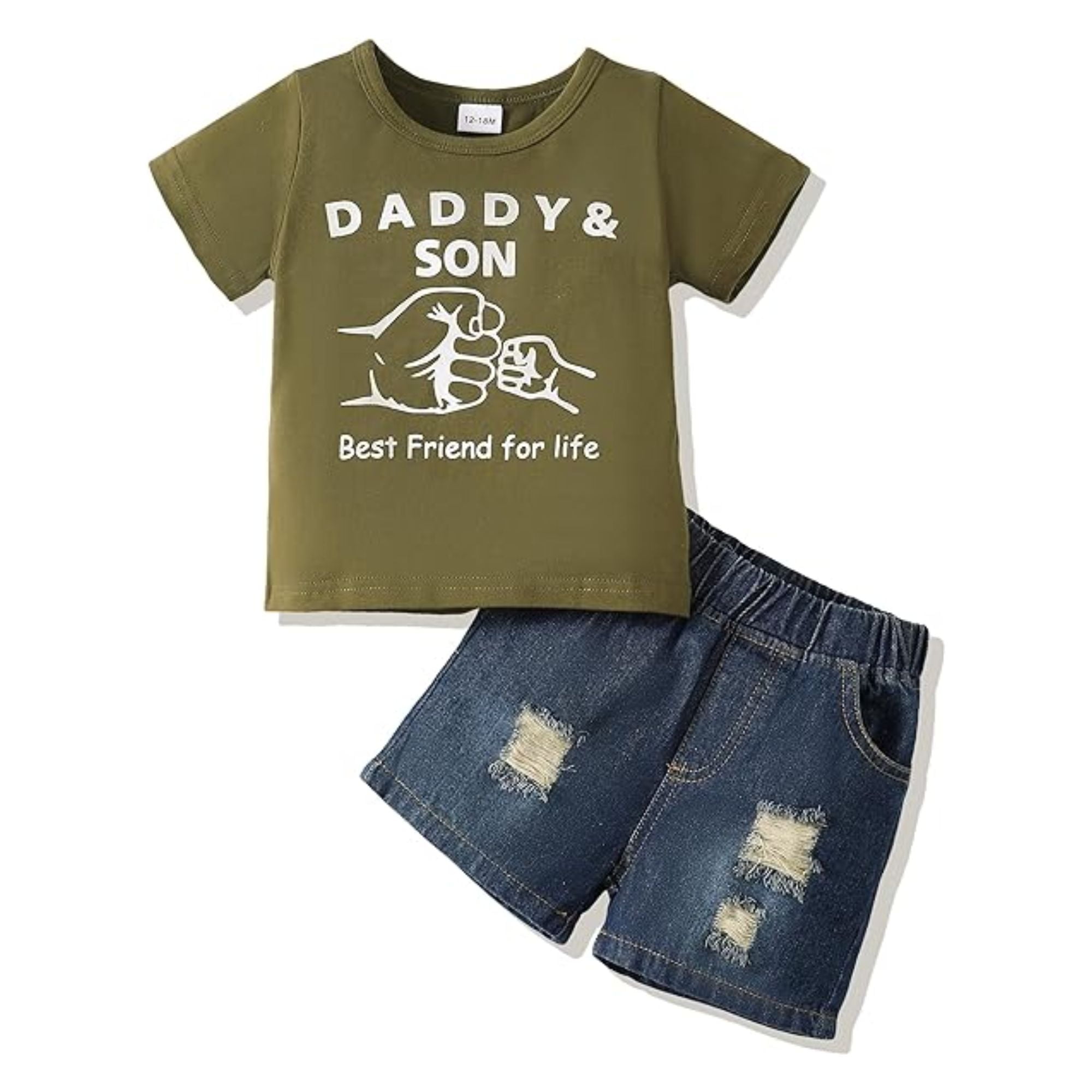Toddler Boy Summer Clothes 2 Year Boy Clothes Green T-Shirt Denim ...