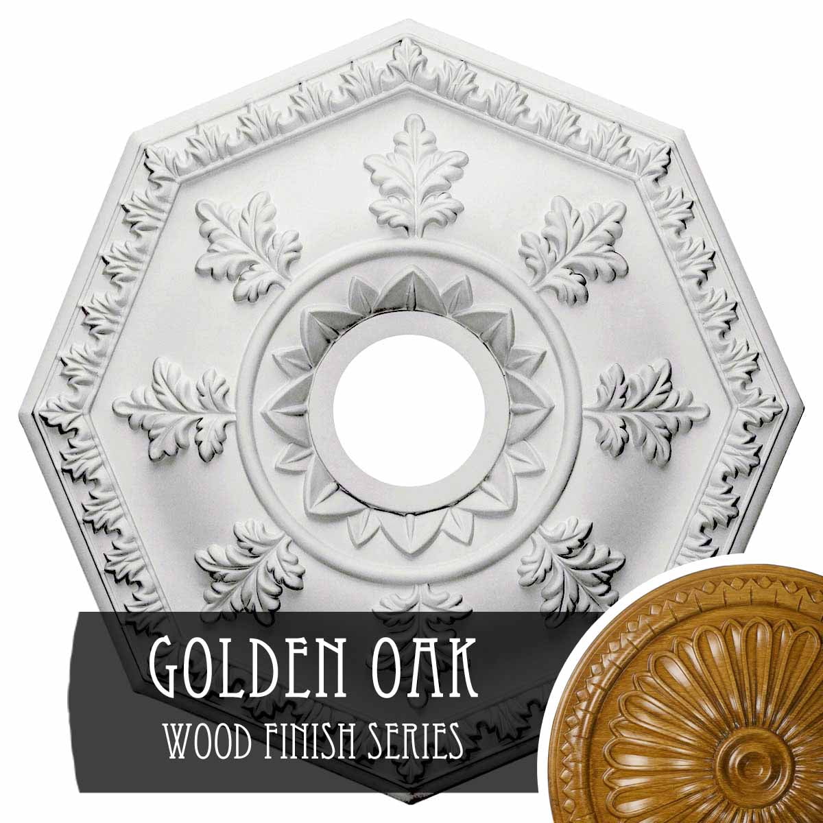 18"OD x 3 1/2"ID x 1 1/2"P Nottingham Ceiling Medallion (Fits Canopies ...
