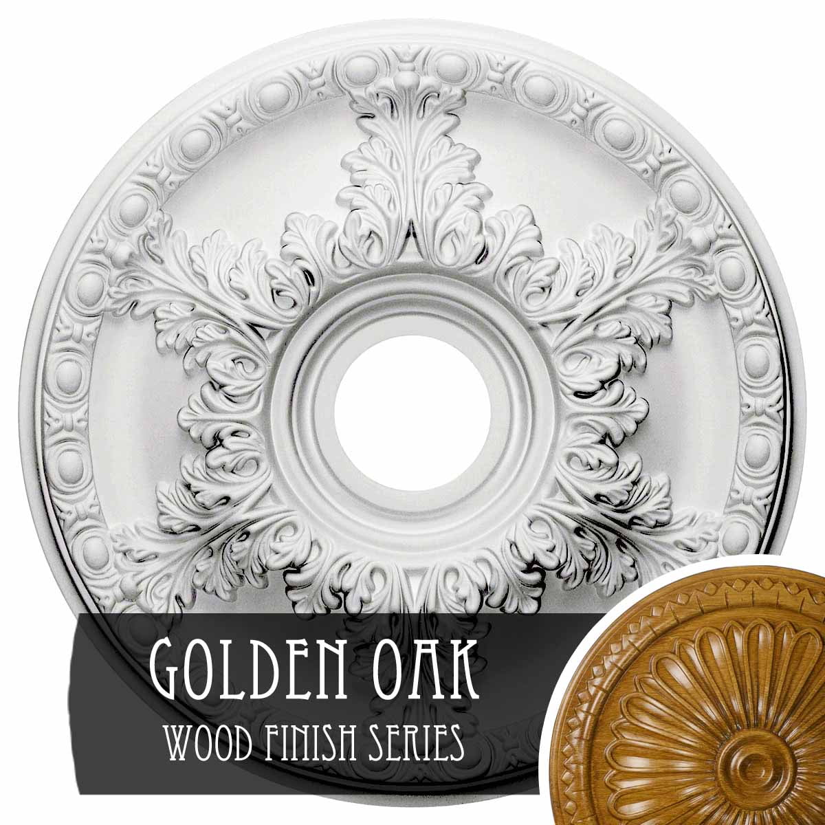 18"OD x 3 1/2"ID x 2 1/2"P Granada Ceiling Medallion (Fits Canopies up ...