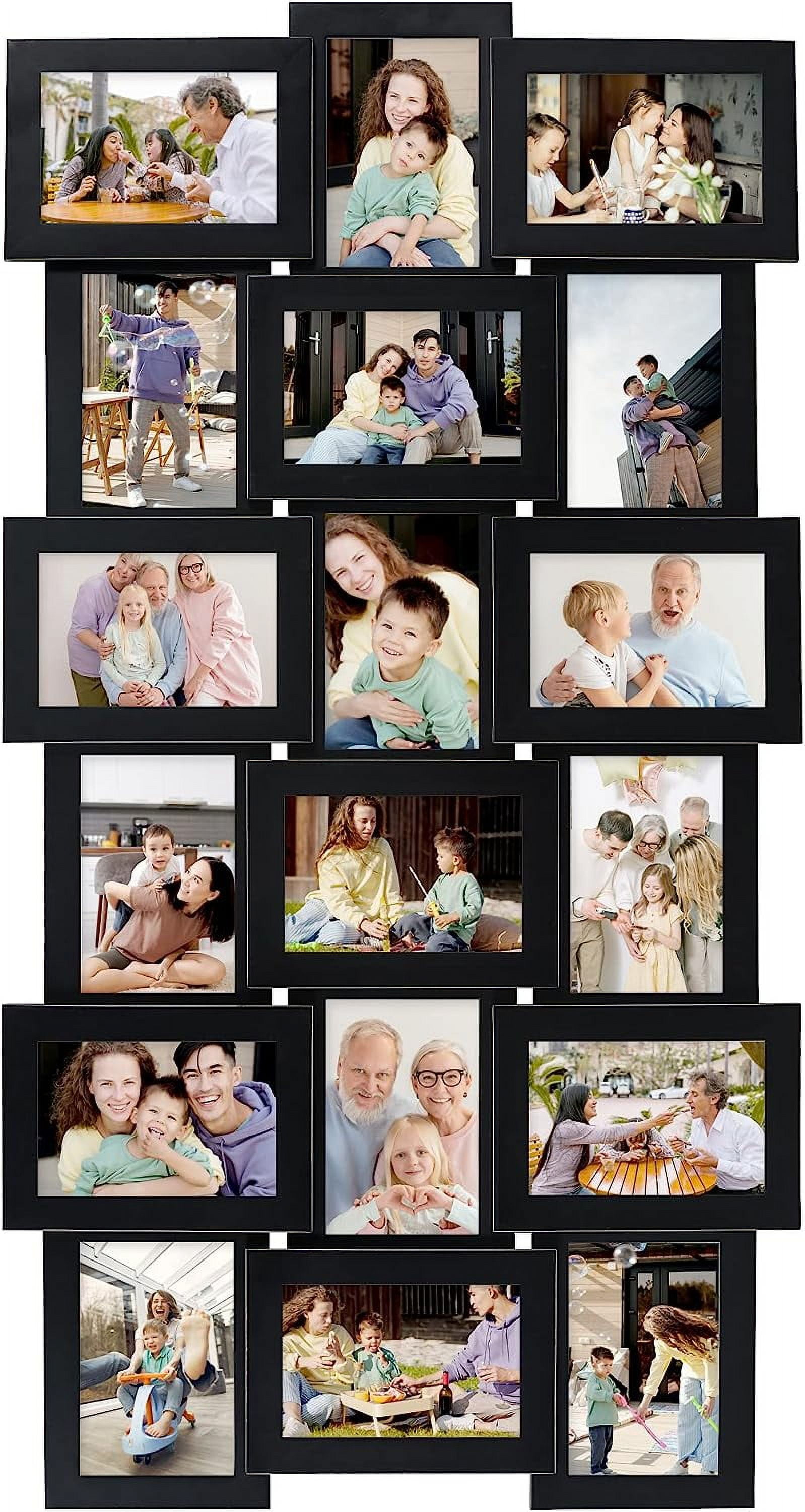 18 Openings 4 x 6 Collage Picture Frame, ative Handcrafted Wood Wall ...