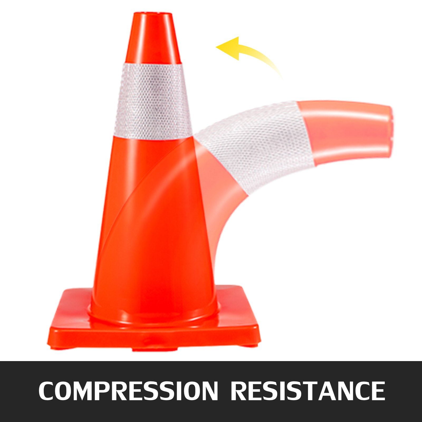 18" Orange Construction Cones with Reflective Collars - 4Pack Hazard ...