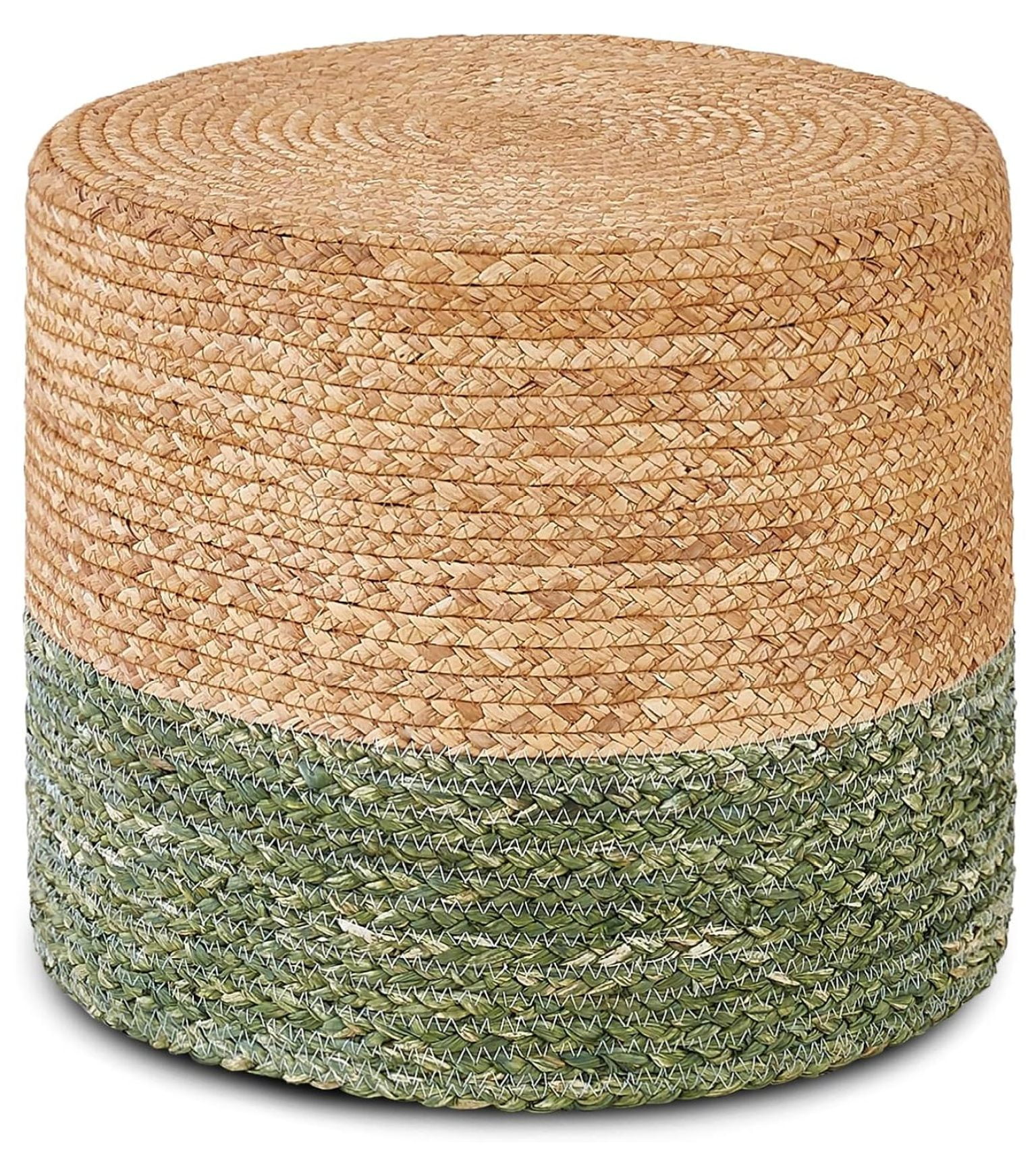 18'' Ottoman Pouf, Natural Braided Poof, Rustic Handweave Lounge Pouffe ...
