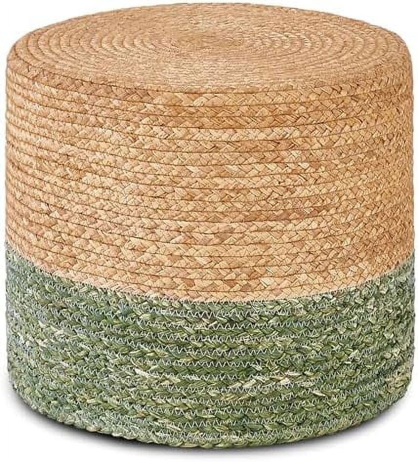 18'' Ottoman Pouf, Natural Braided Poof, Rustic Handweave Lounge Pouffe ...