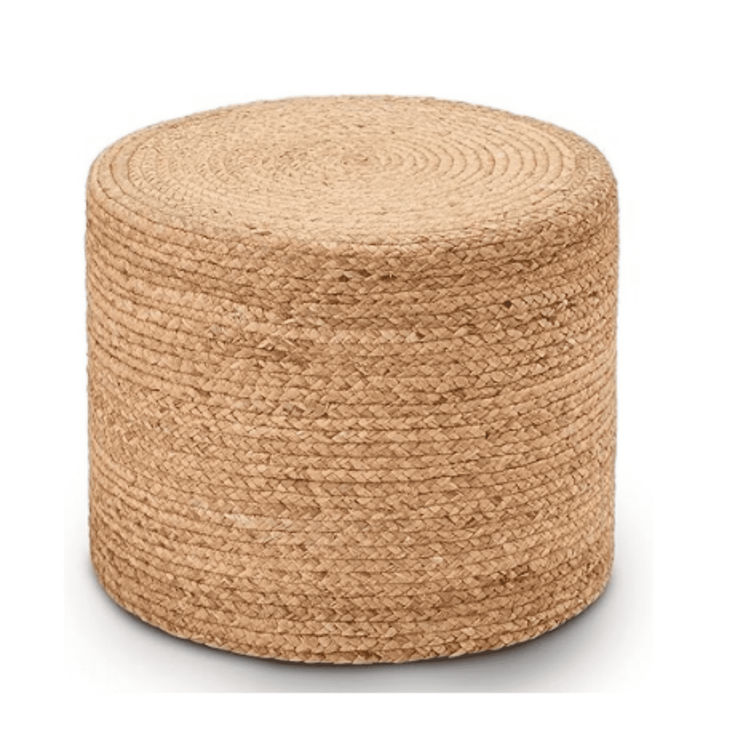 18'' Ottoman Pouf, Natural Braided Poof, Rustic Handweave Lounge Pouffe ...