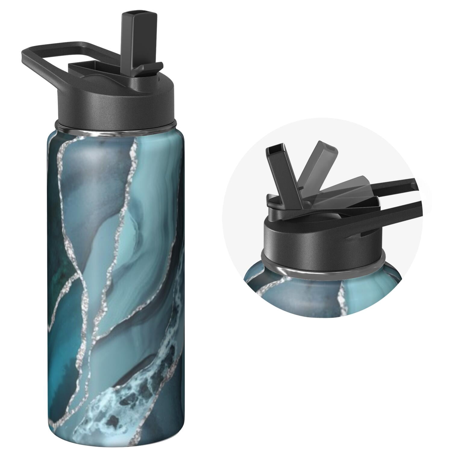 18 Ounce Triple Insulated Stripes Themed Water Bottle, Stainless Steel ...