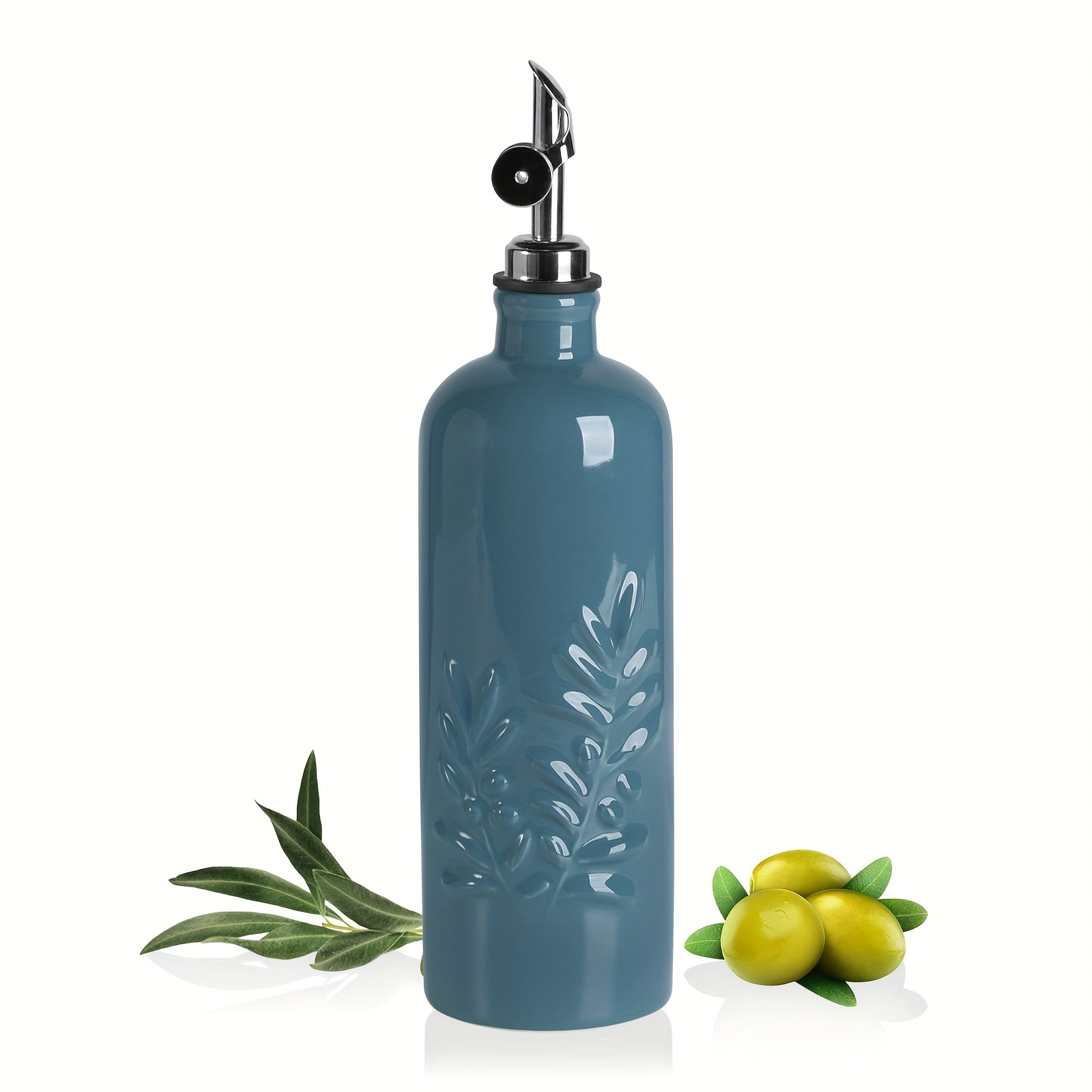 18 Oz Olive Oil Dispenser Bottle For Kitchen, Ceramic EVOO And Vinegar ...