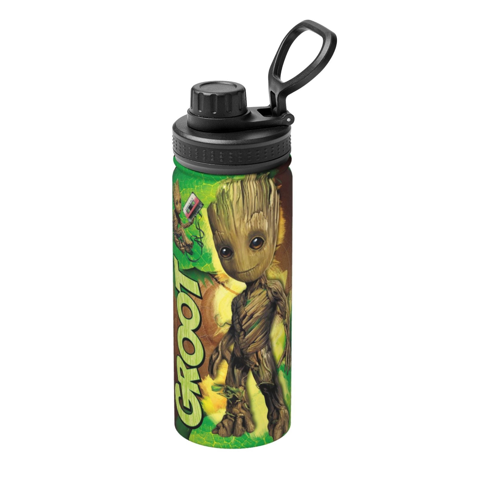 18 Oz Sports Insulated Water Bottle Groot Stainless Steel Kettle Leak ...