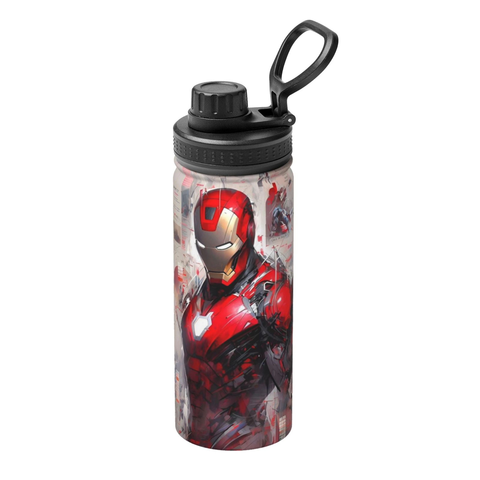 18 Oz Sports Insulated Water Bottle Iron Man Stainless Steel Kettle ...