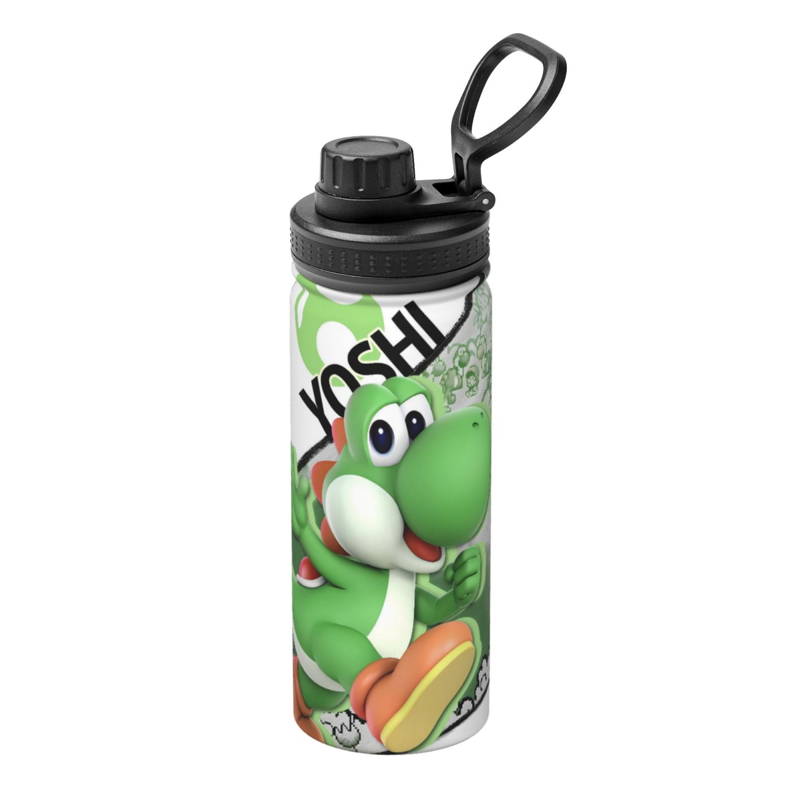 18 Oz Sports Insulated Water Bottle Yoshi Mario Stainless Steel Kettle ...