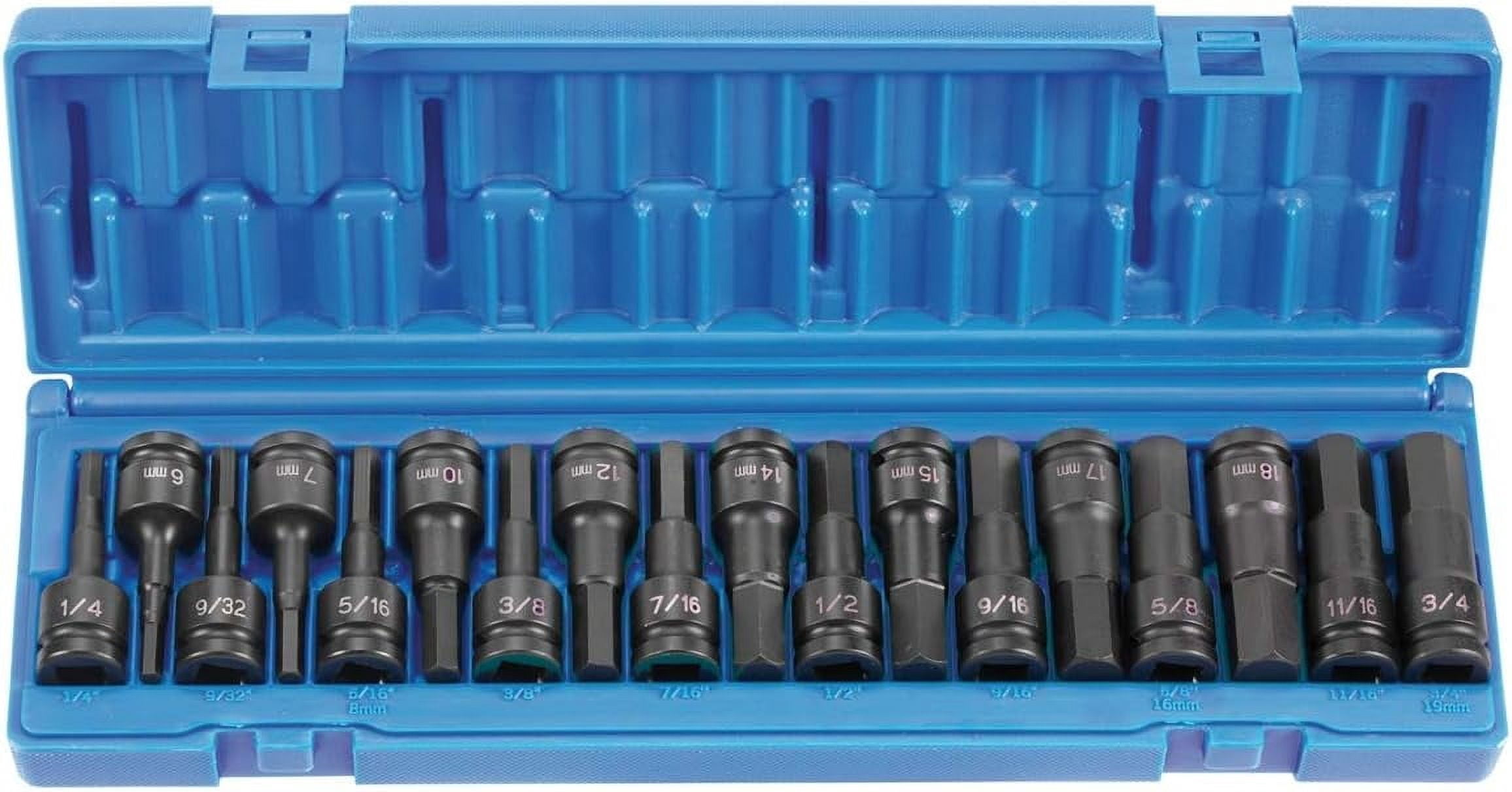18 PC 1/2" DR COMBO HEX DRIVER SAE/METRIC SET - Walmart.com