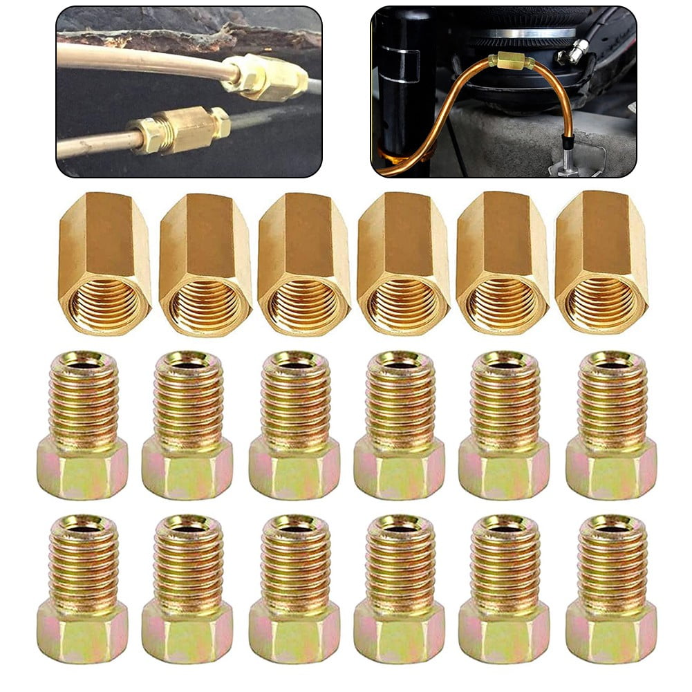 18 PC 3/8in 24 Brake Line Threads Fittings Assortment 3/16in Brake Line ...