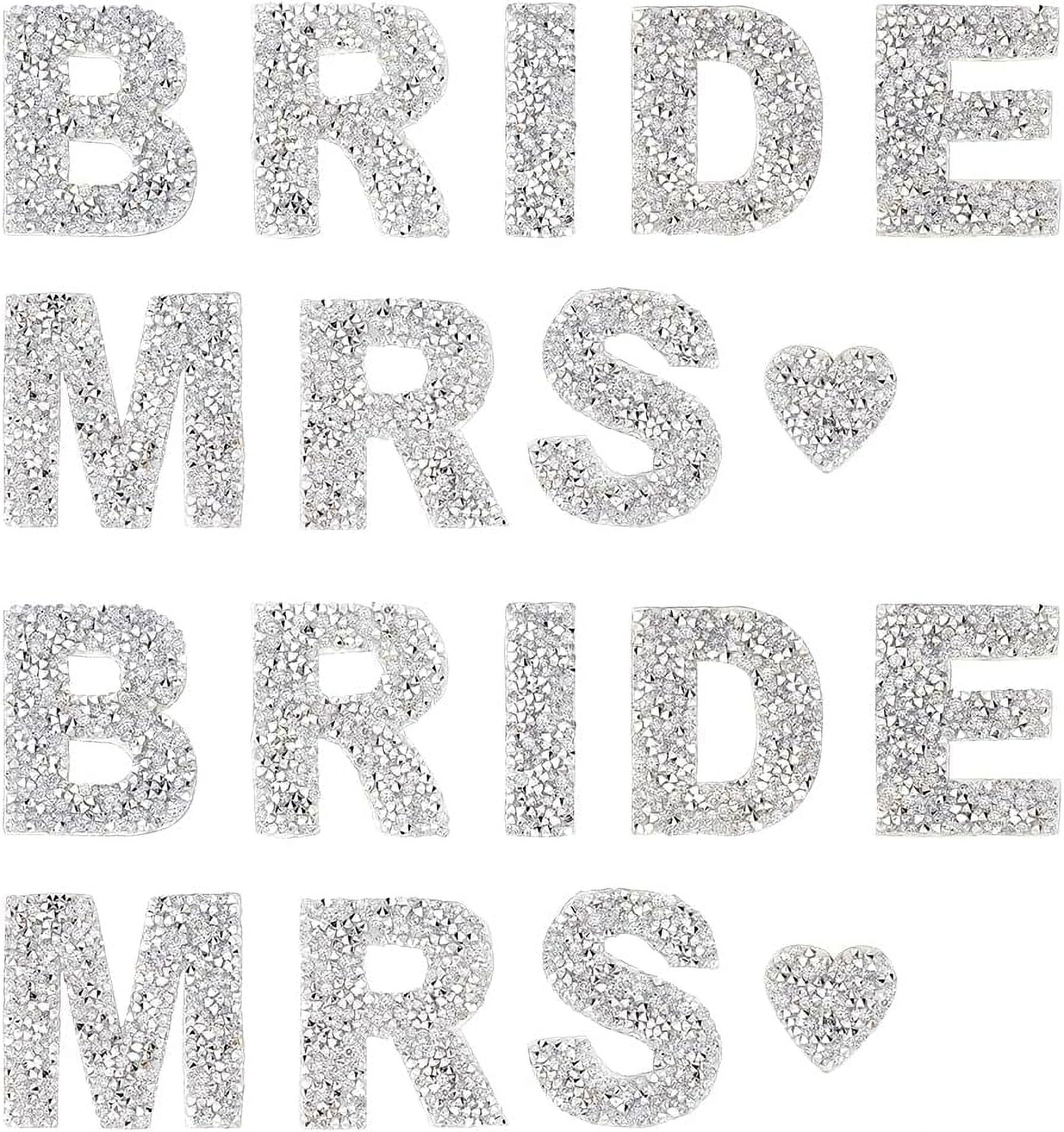 18 PCS Bride Letter Rhinestone Patch 2.2x2.2inches Letter Bride MRS ...