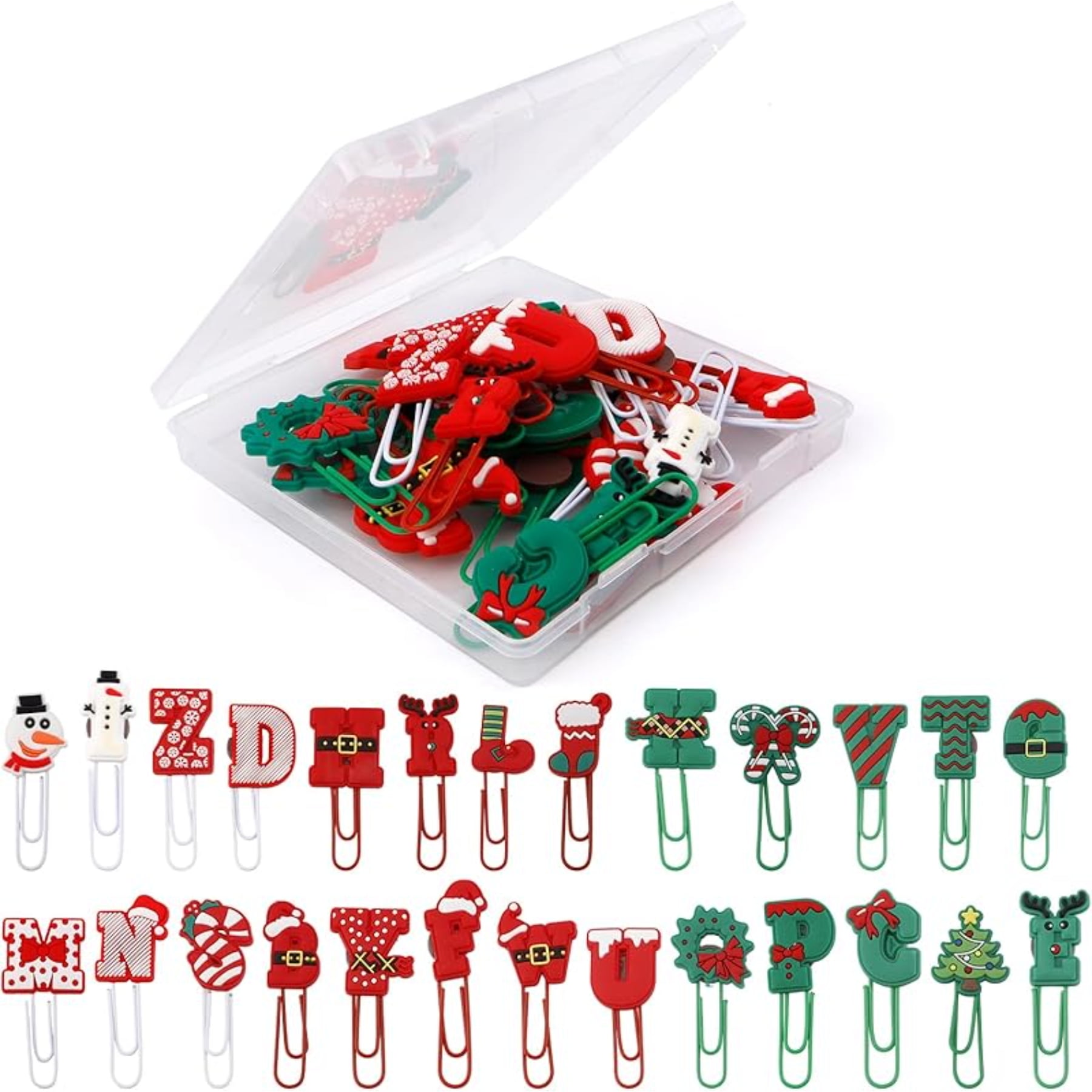 18 PCS Christmas Paper Clips Set, Decorative Santa Snowflake Paperclips ...