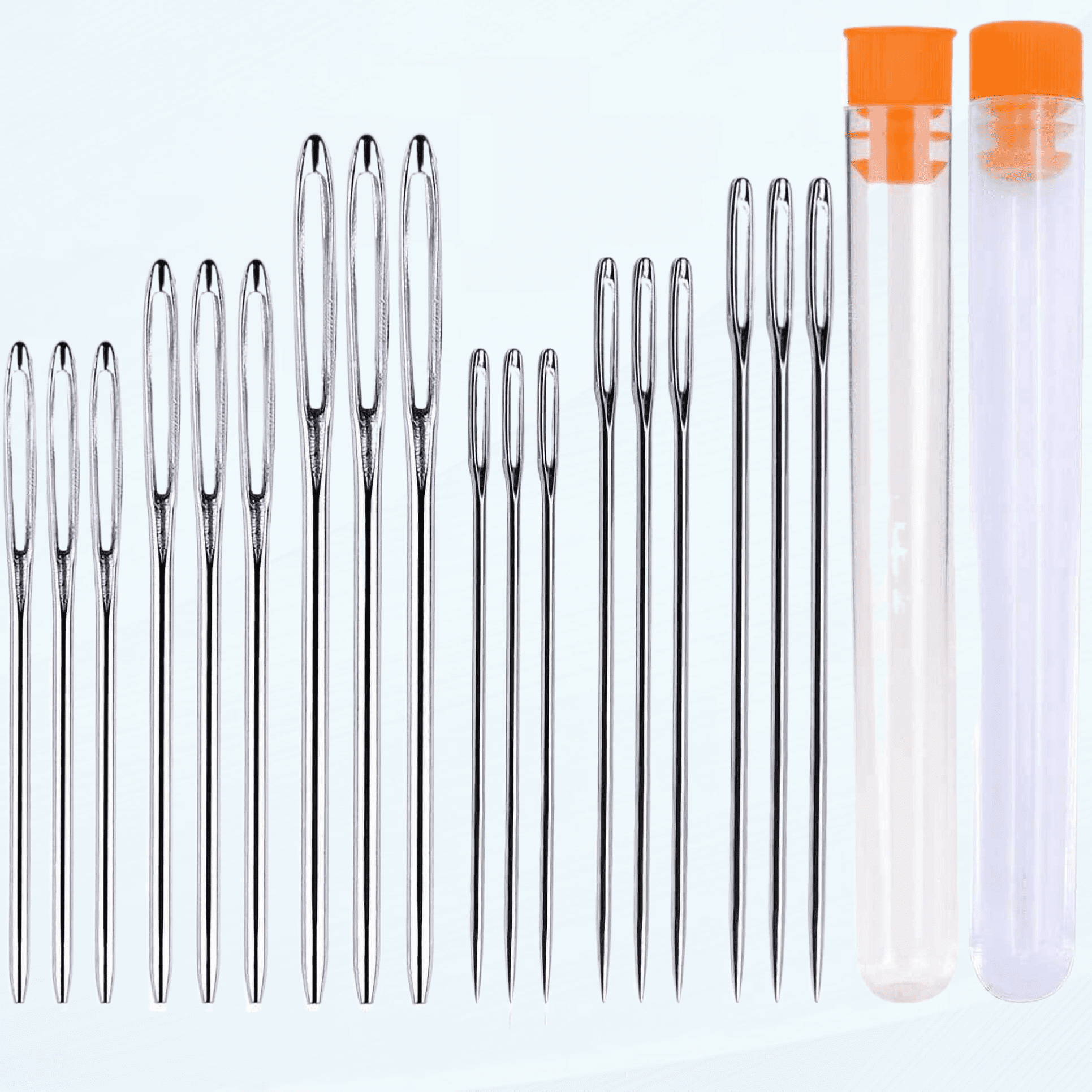 18 PCS Large Eye Sewing Needles, 9 PCS Sewing Sharp Needles and 9 PCS ...