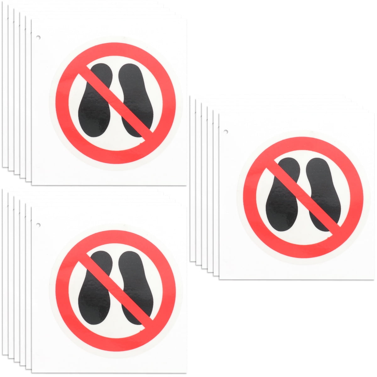 18 PCS No Stepping on Stickers Warning Label Stickers Safety Warning ...