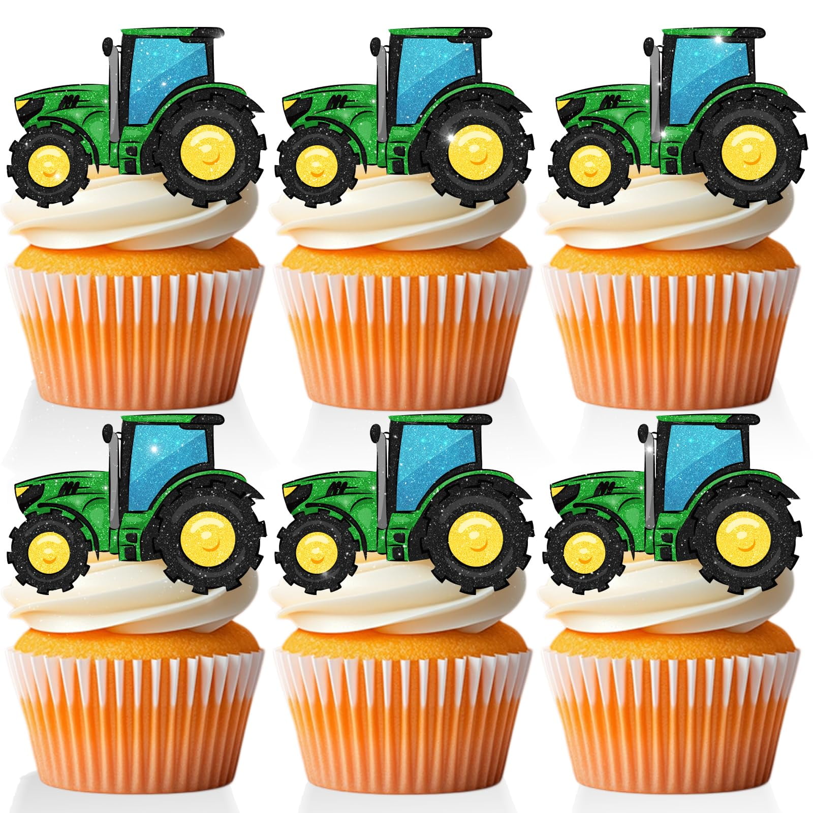 18 PCS Tractor Cupcake Toppers for BSL1 Birthday Baby Shower ...