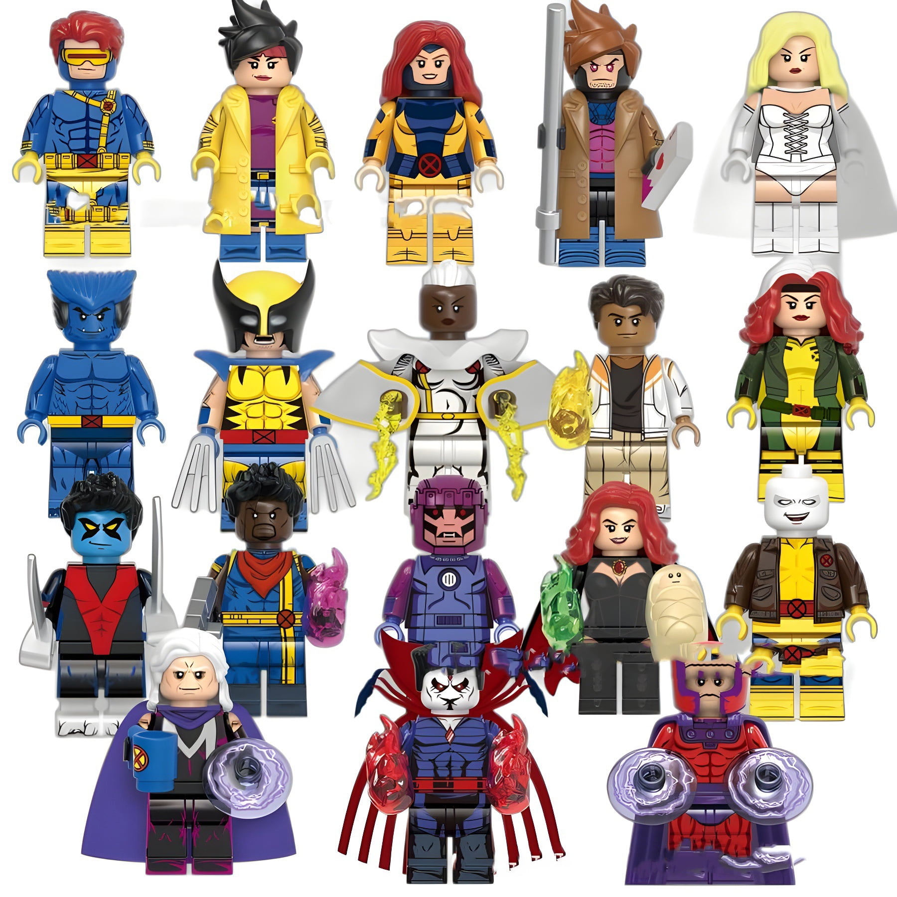 18 PCS X-Men Minifigures Set, Collectible 1.77 Inch Wolverine & Variant ...