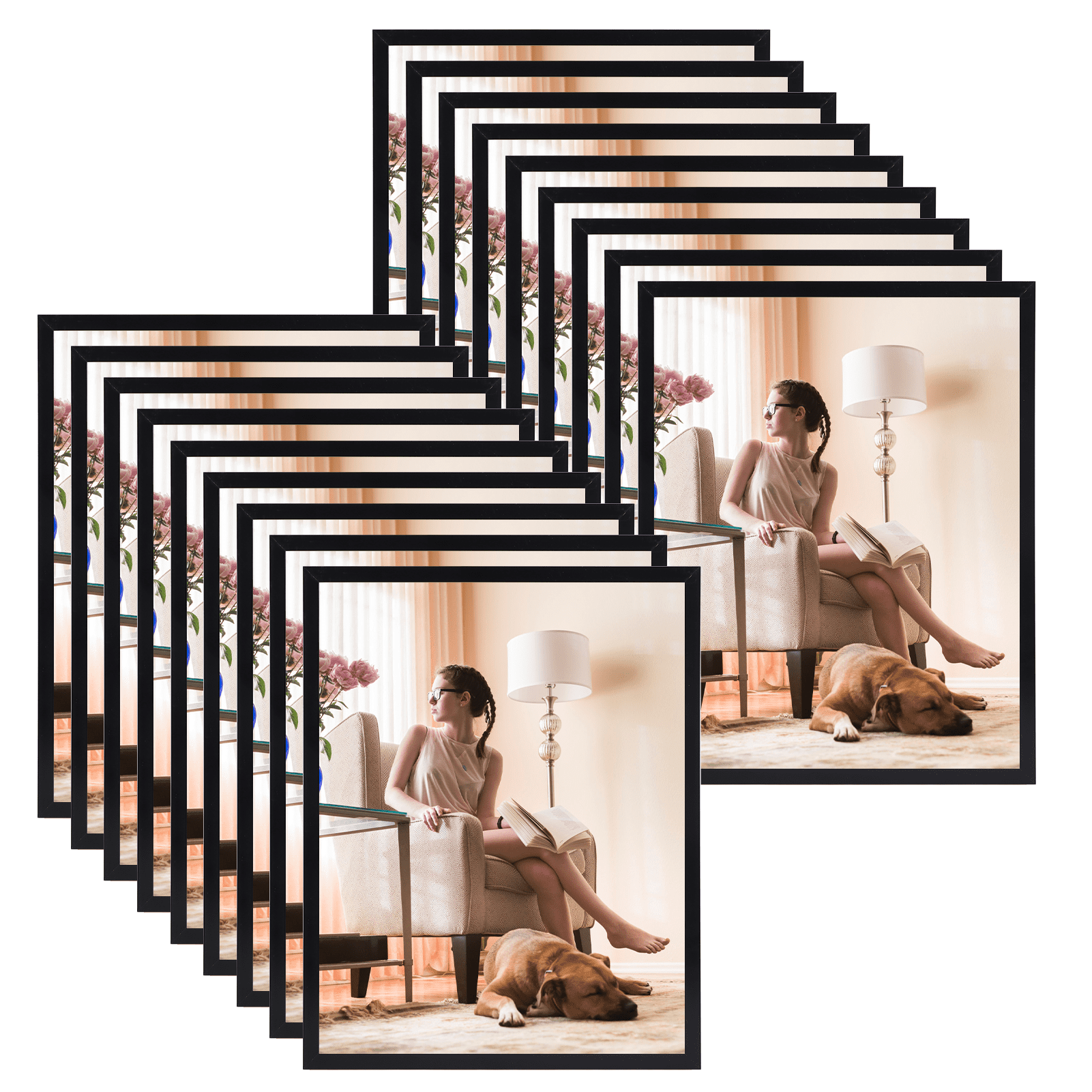 18 Pack PHAREGE 11x14 Black Picture Frames Set for Wall Mount or ...