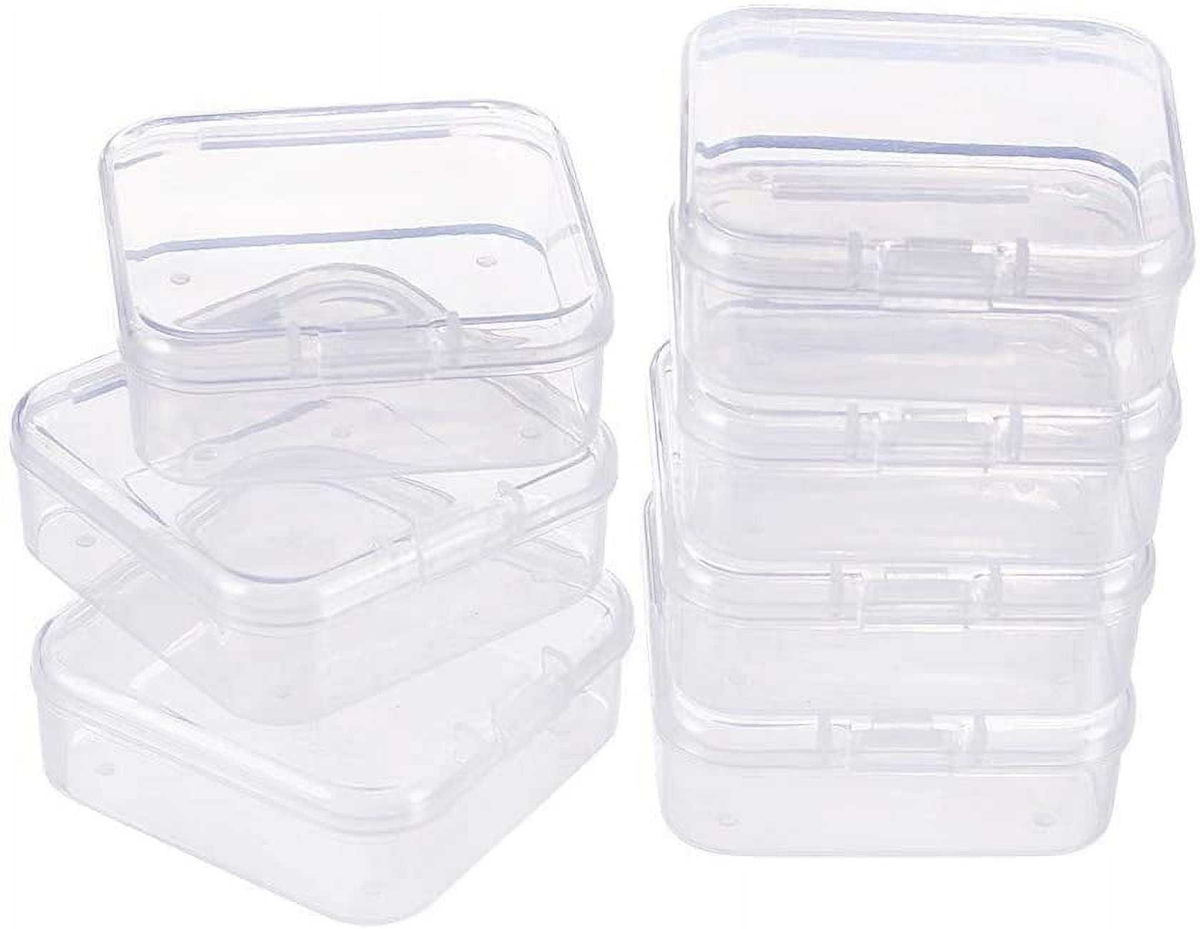 18 Pack 2.1x2.1x0.78 Inches Square Clear Plastic Bead Storage ...