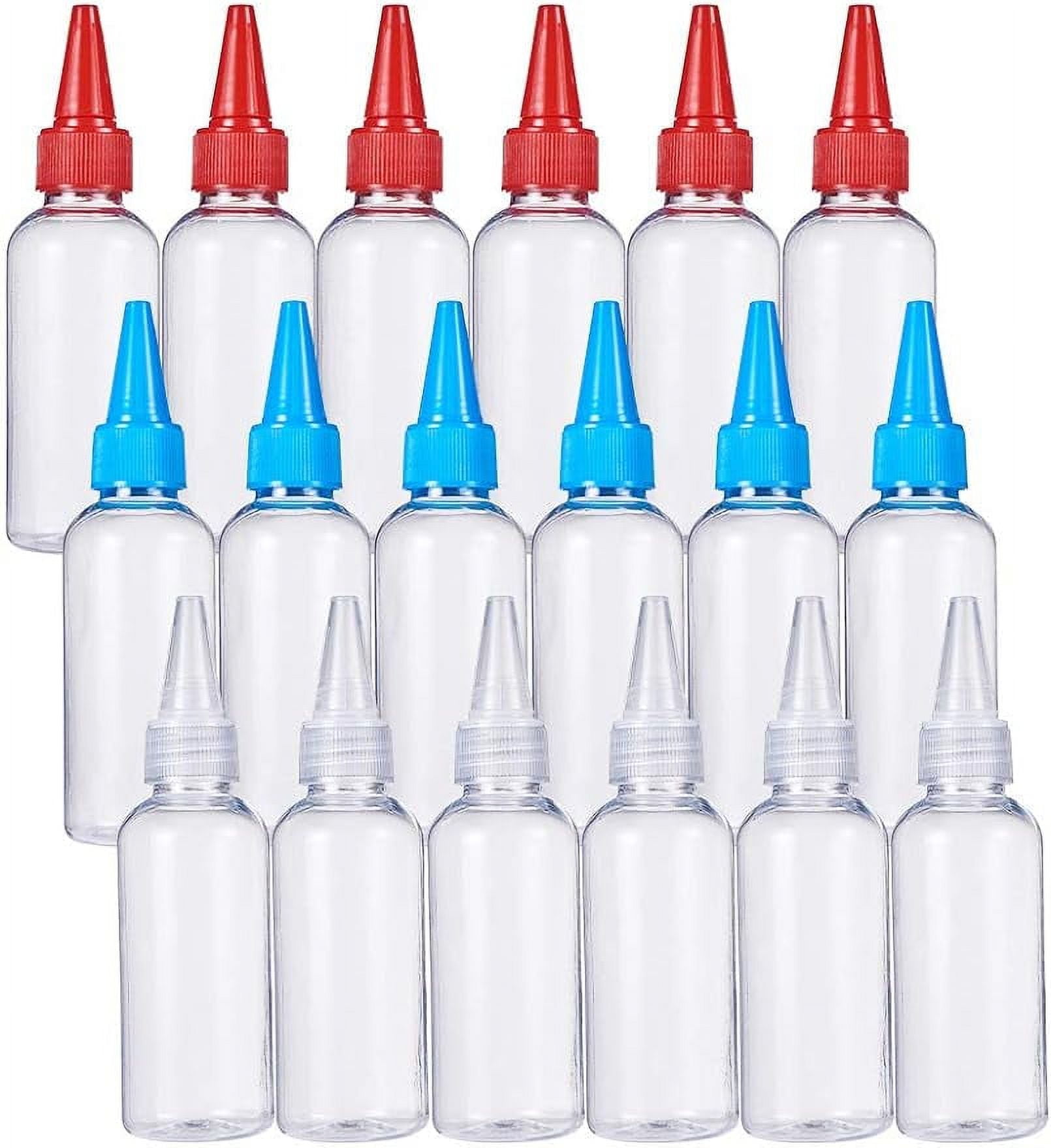 18 Pack 2 Ounce Plastic Clear Tip Applicator Bottle Squeeze Dispensing ...