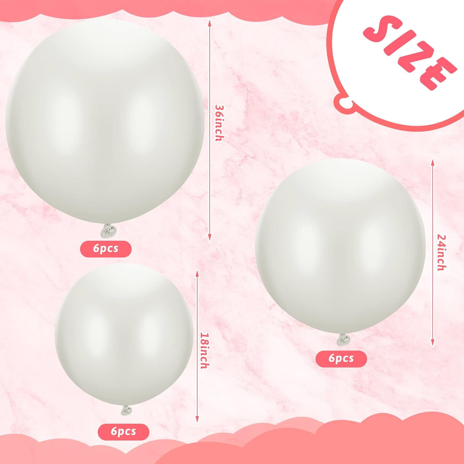 18 Pack 24 Inch Balloons Large Latex Balloons 36 Inch 18 Inch Giant ...