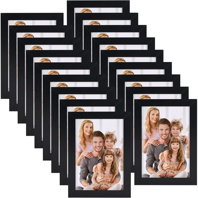 18 Pack 3.5x5 Picture Frame Black, 3.5 x 5 Photo Frames Bulk for Wall ...