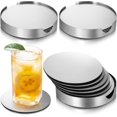 18 Pack 4 Inch Stainless Steel Coasters, Round Silver Modern Coaster ...